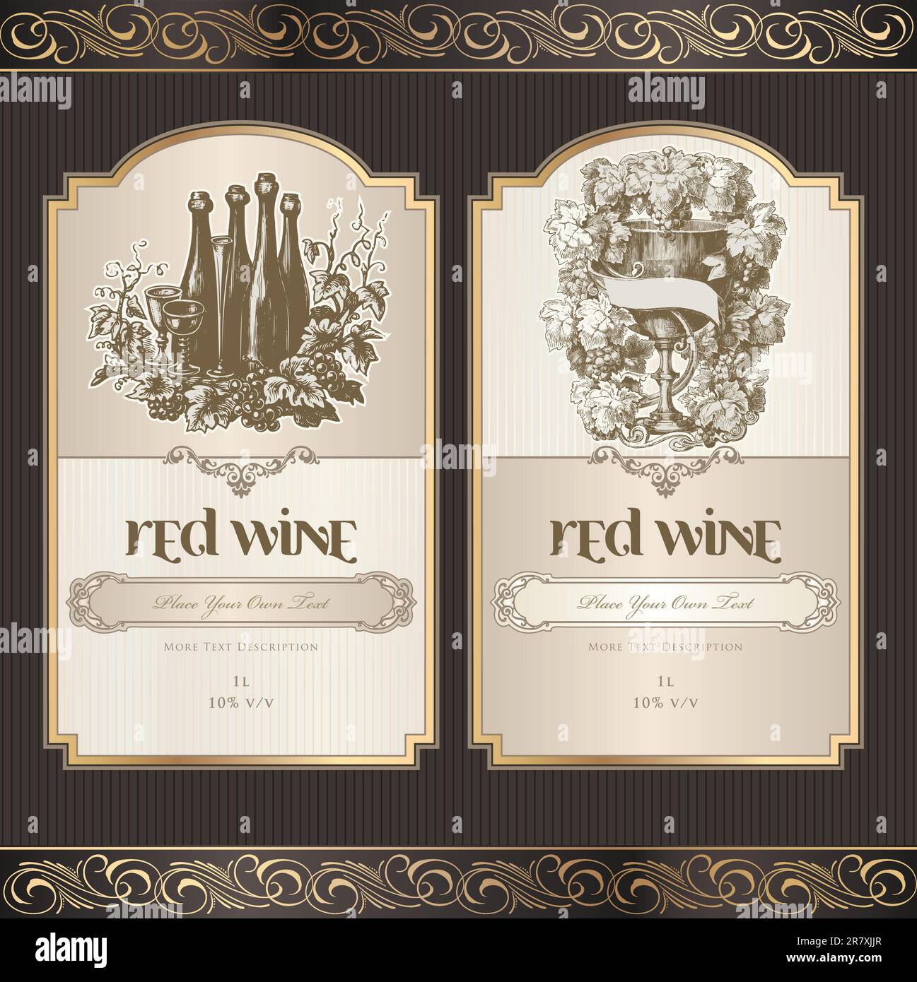 Vector illustration - set of wine label templates Stock Vector Image ...