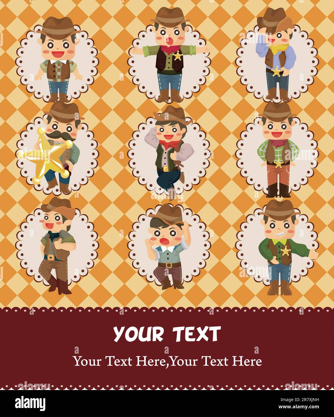 cartoon cowboy card Stock Vector Image & Art - Alamy
