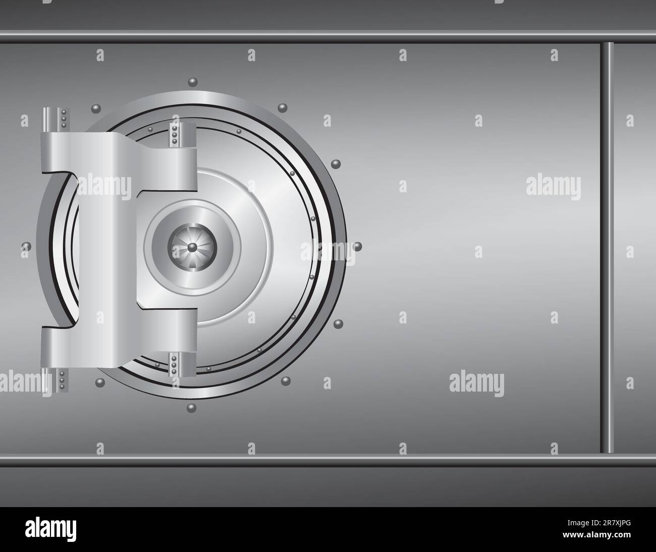 Closed circular steel bank vault door. Vector illustration Stock Vector ...
