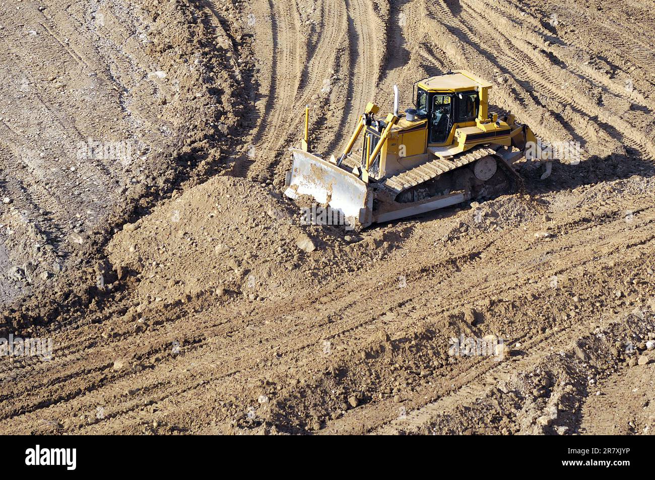 Bulldozer is working in a mine Stock Photo - Alamy