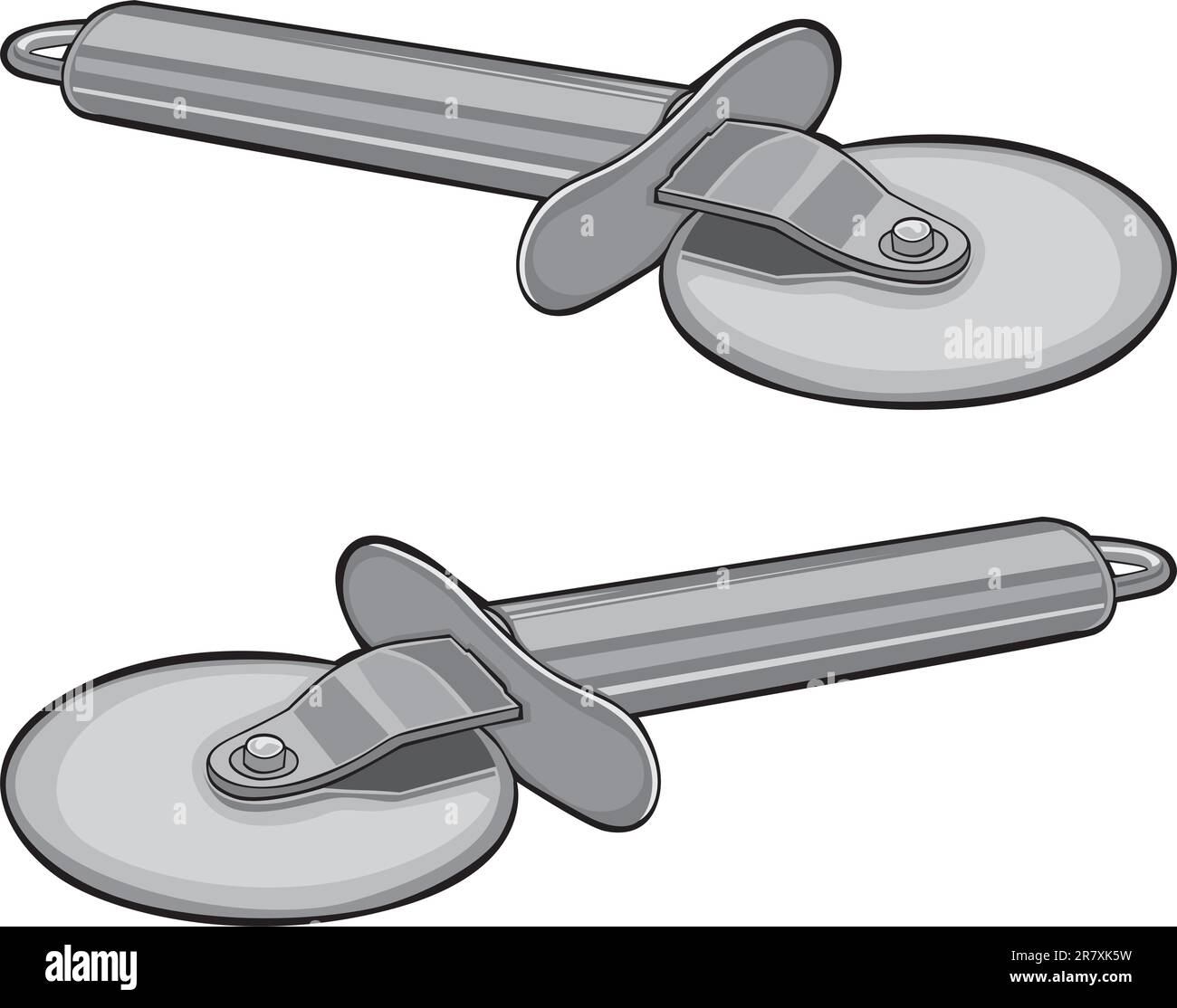 fully editable vector illustration of isolated pizza cutters Stock ...