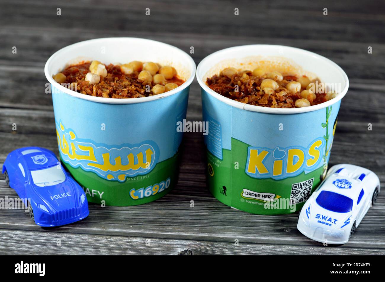 Cairo, Egypt, June 15 2023: Sayed Hanafy Koshary Koshari, street food ...