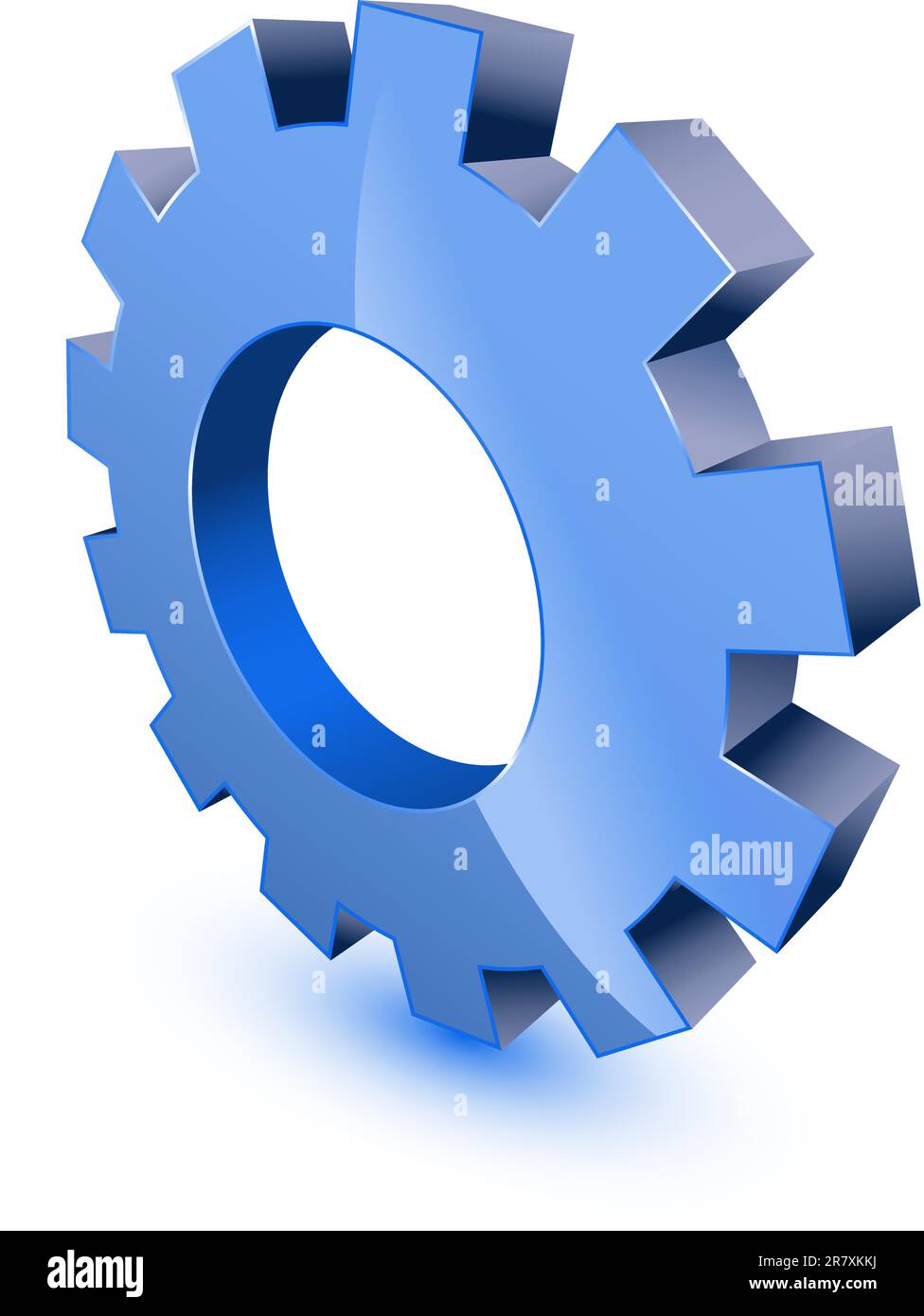 3d gear wheel symbol on white background Stock Vector Image & Art - Alamy
