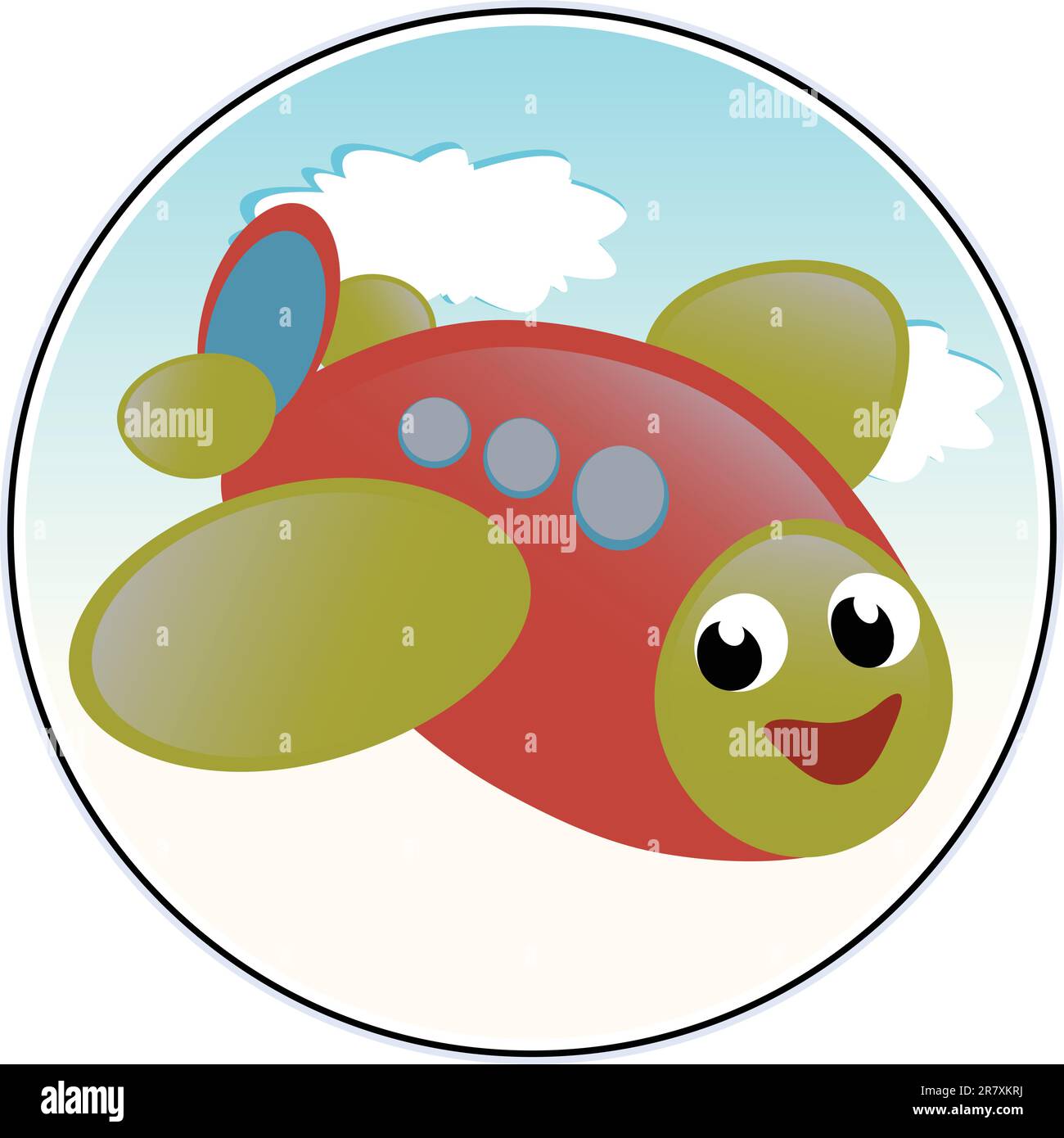 Funny airplane - funny childlike comic vector illustration Stock Vector ...