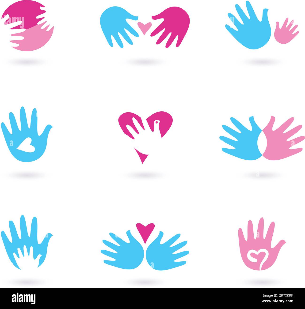 Love and friendship icon set. Stylized Vector Illustration Stock Vector ...