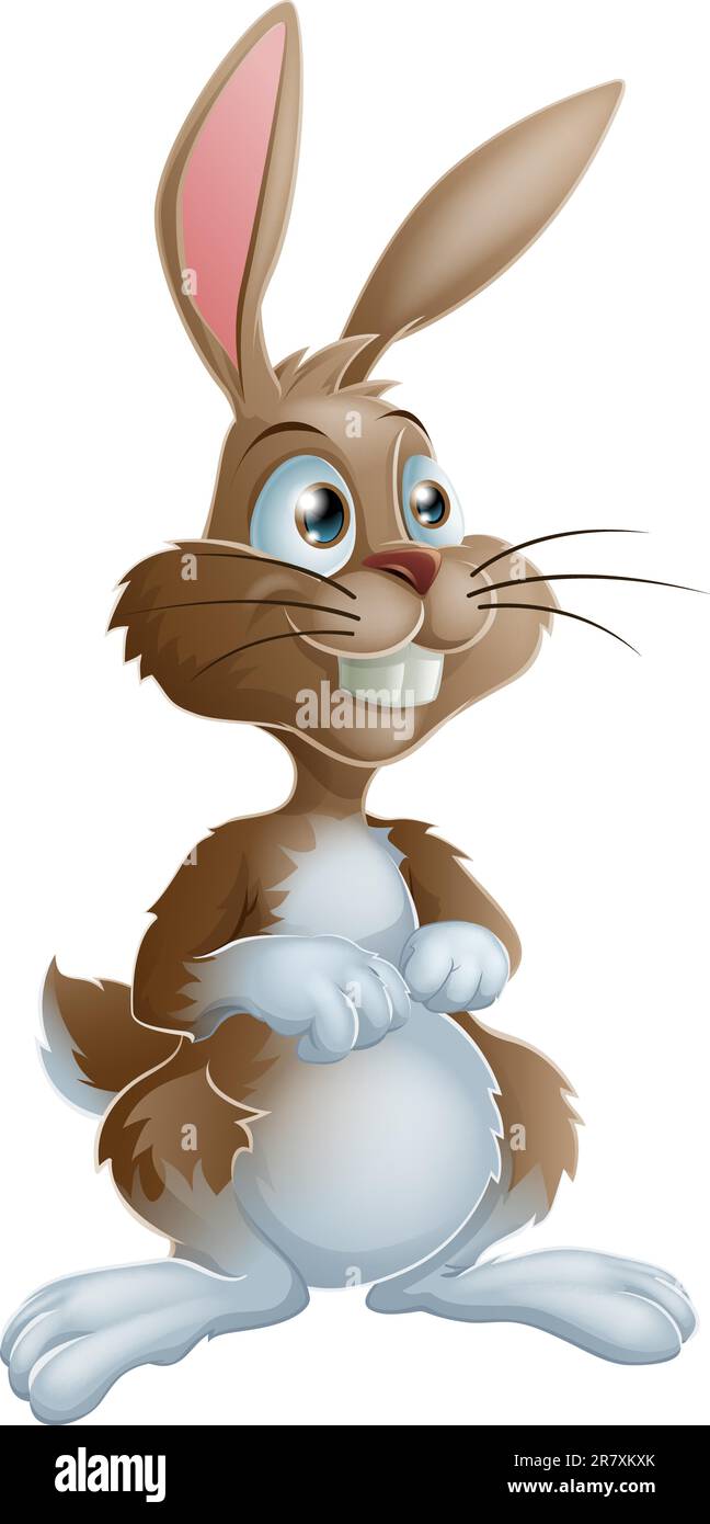 Illustration of adorable brown bunny rabbit cartoon character Stock ...