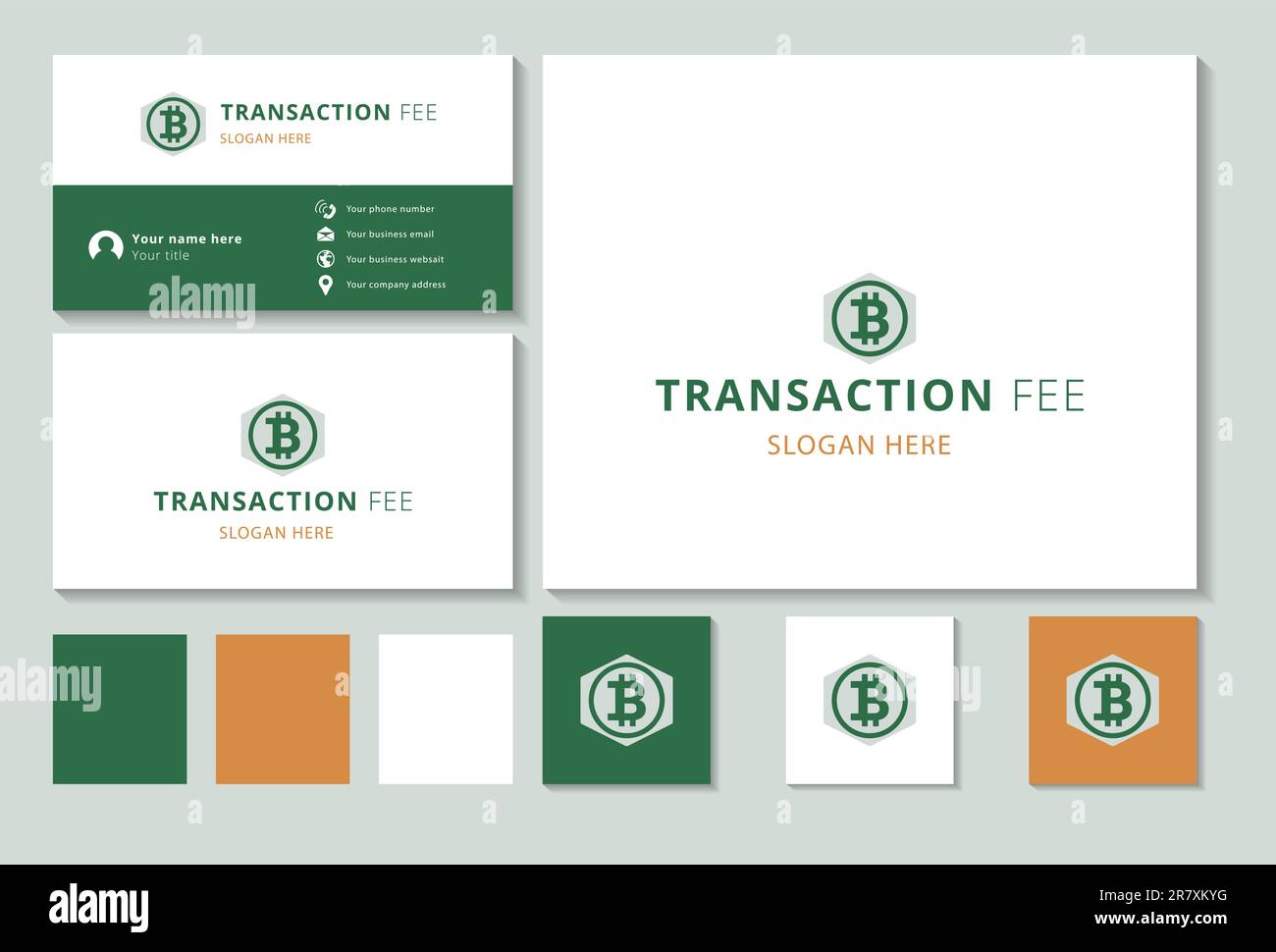 Transaction fee logo design with editable slogan. Branding book and ...