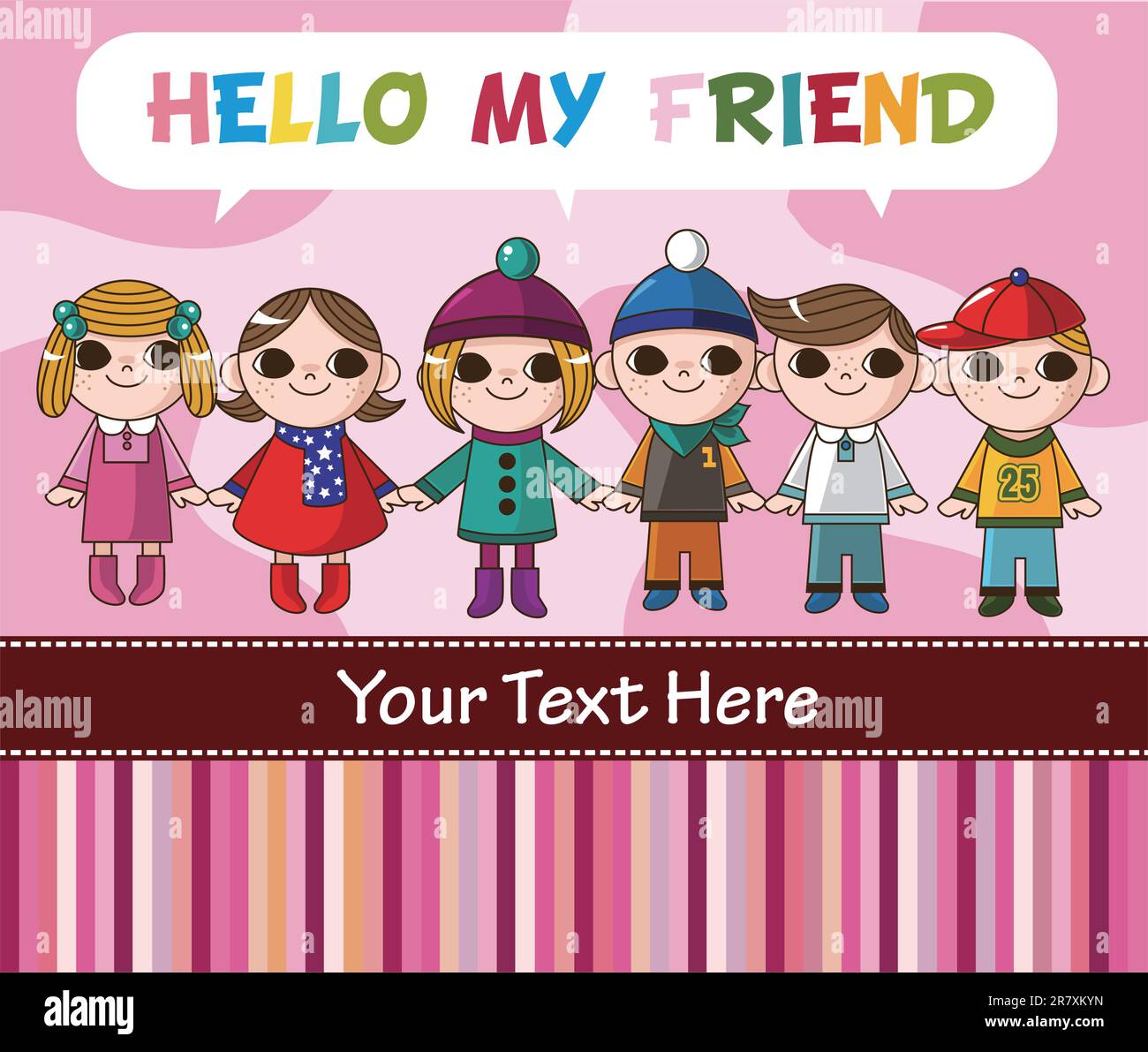 winter children card Stock Vector Image & Art - Alamy