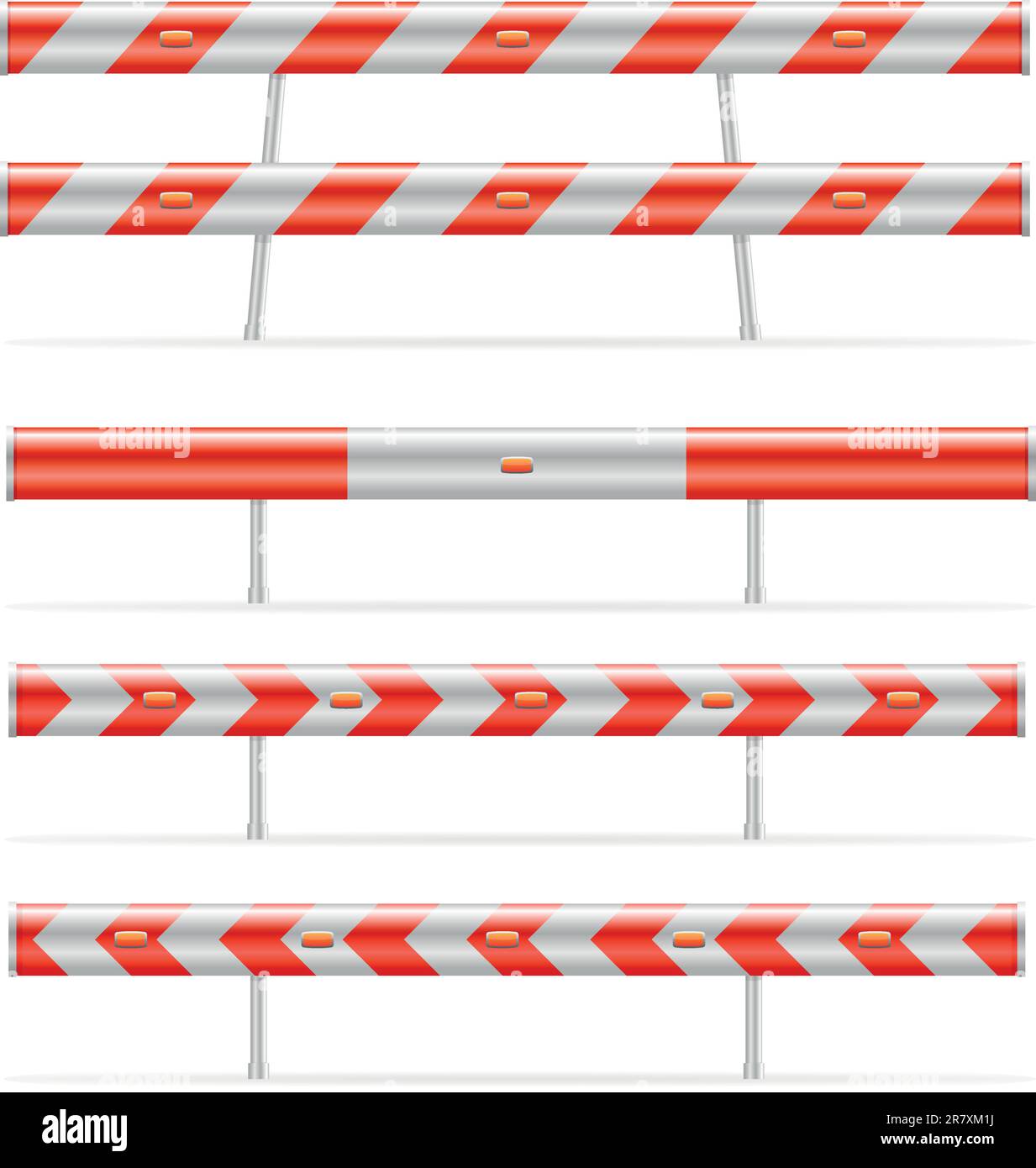 illustration of different construction barricades, eps 8 vector Stock ...