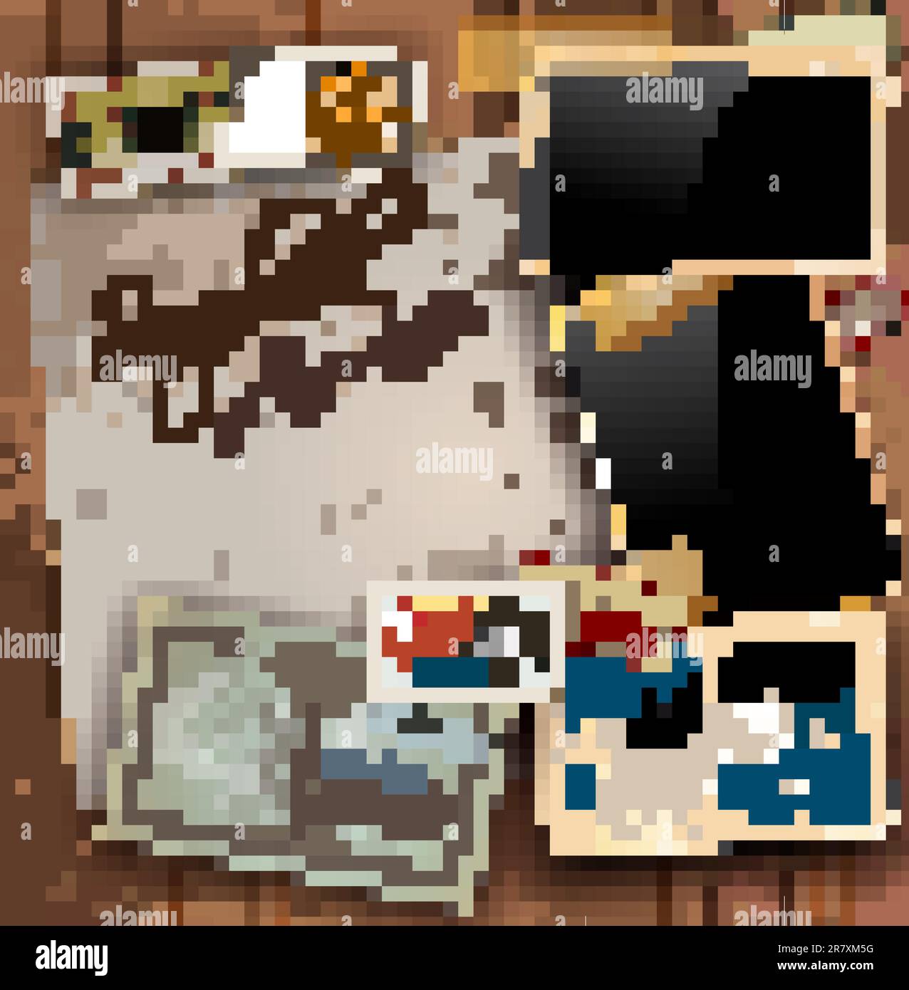 Vintage scrapbook composition with old style distressed postage design ...