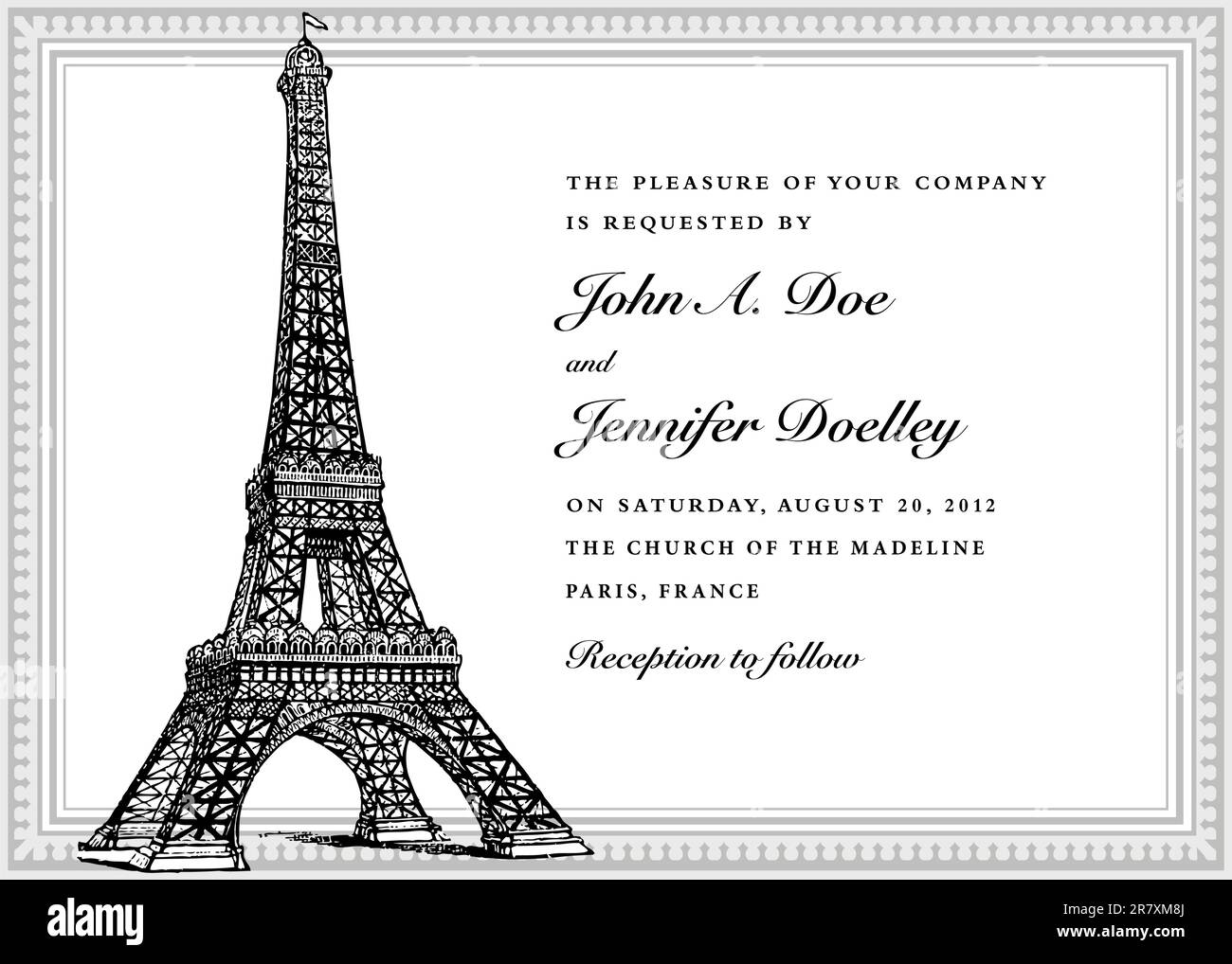Eiffel Tower Paris Wedding Invitation