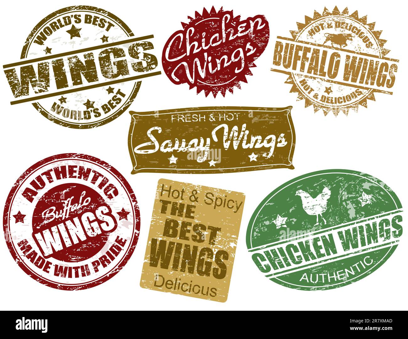 Set of grunge rubber stamps with the word wings written inside, vector ... Set of grunge rubber stamps with the word wings written inside, vector ...