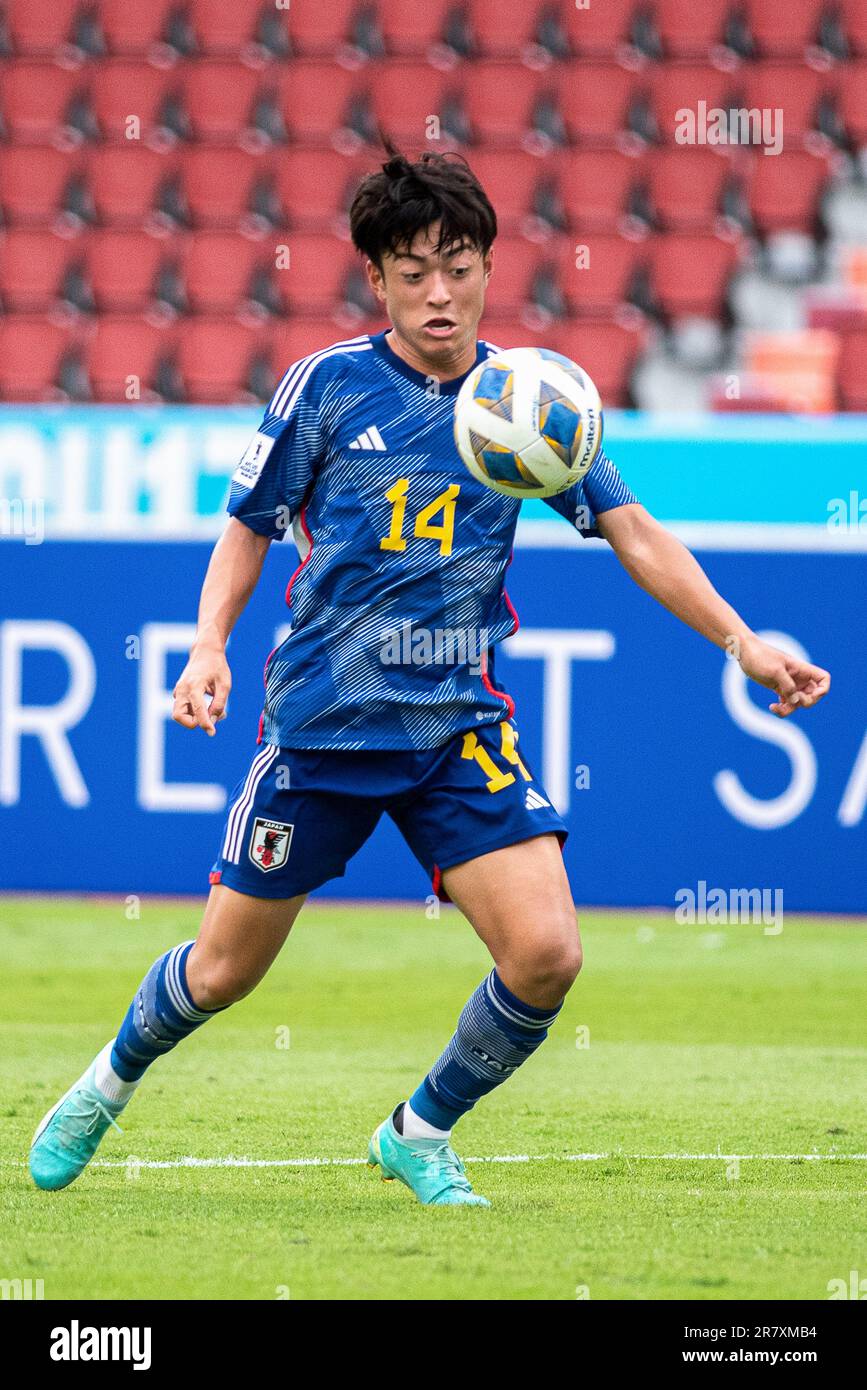 Bangkok, Thailand. 17th June, 2023. Gaku Nawata #14 of Japan seen in action during the AFC U-17 ...