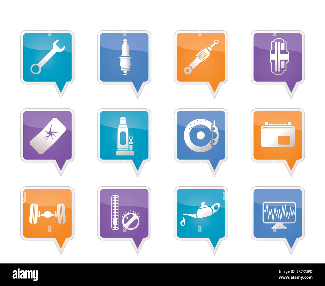 Car icon parts accessories Cut Out Stock Images & Pictures - Alamy