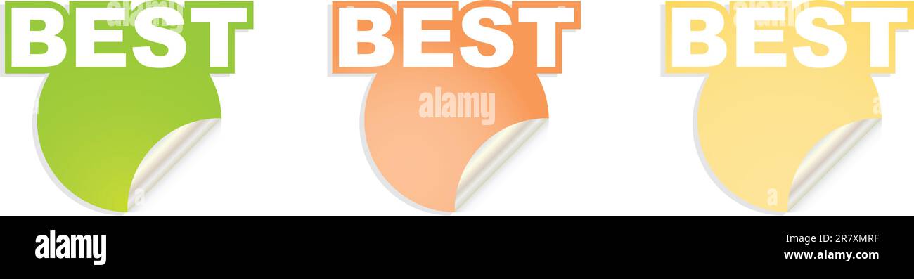 vector stickers with text best Stock Vector Image & Art - Alamy