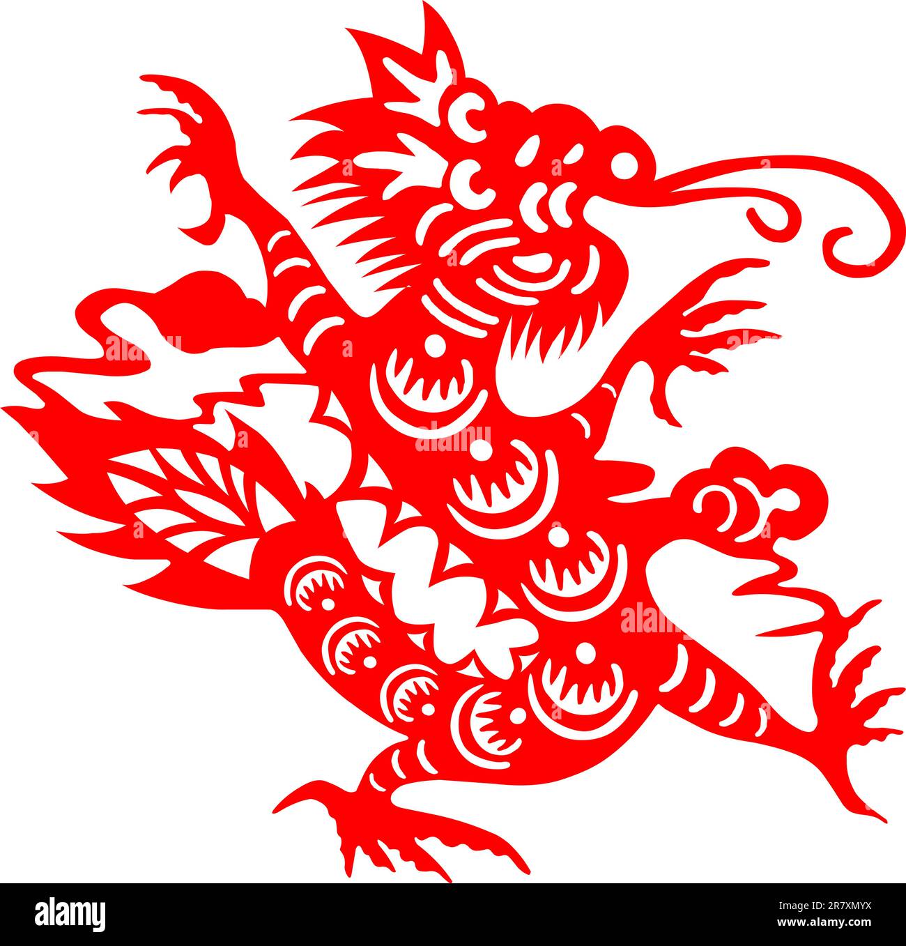 Traditional paper cut of a dragon Stock Vector Image & Art - Alamy
