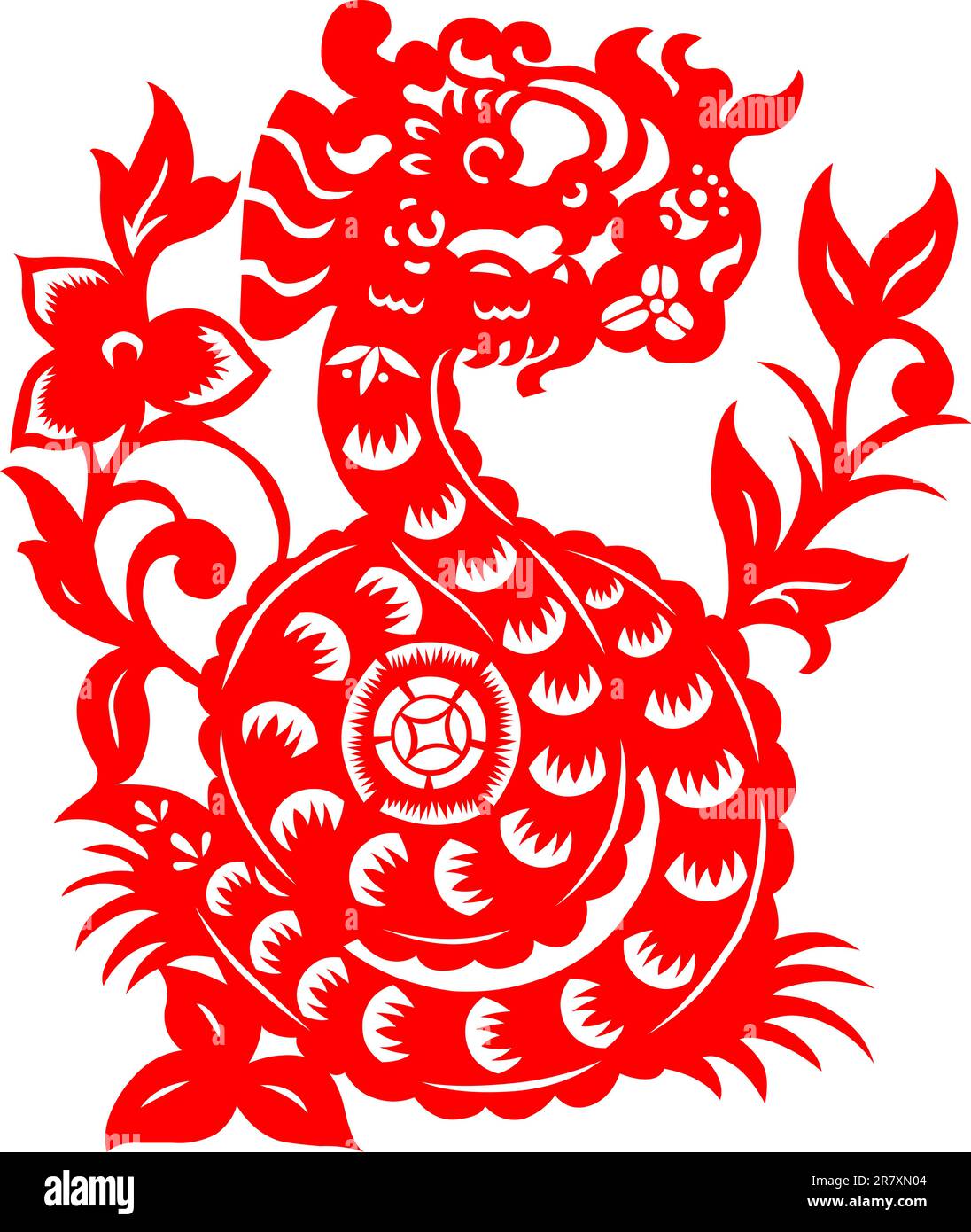Traditional paper cut of a dragon Stock Vector Image & Art - Alamy