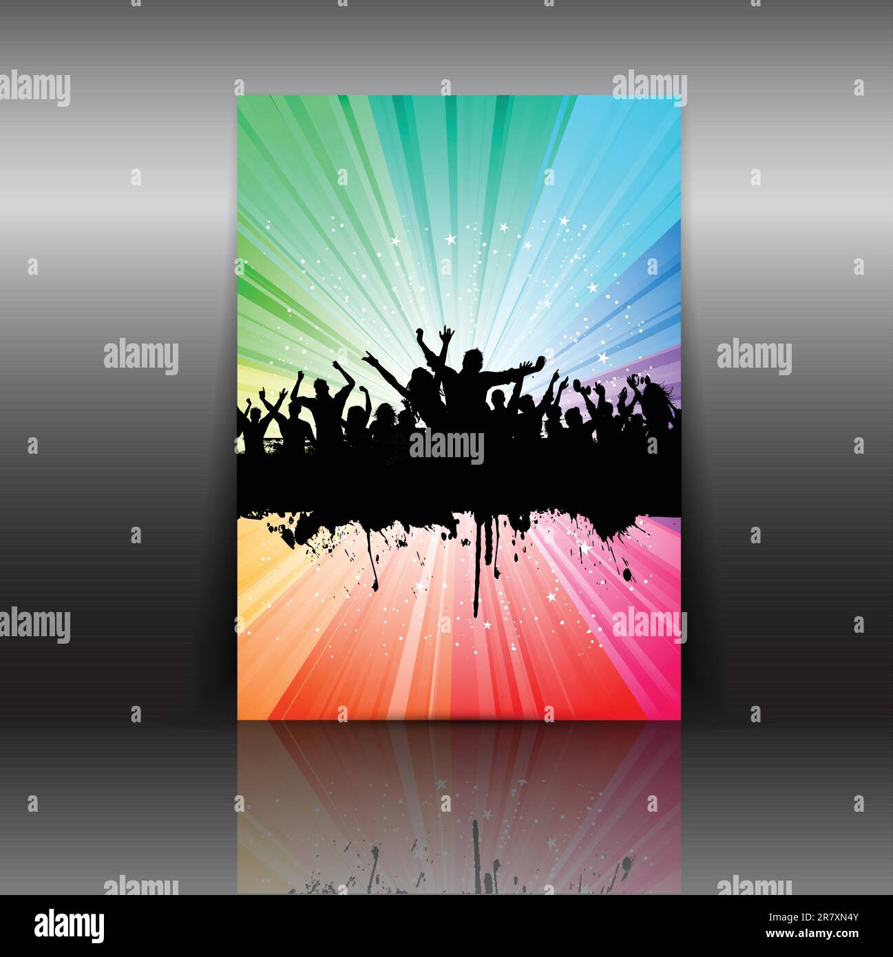 Illustration of a party crowd flyer layout Stock Vector Image & Art - Alamy