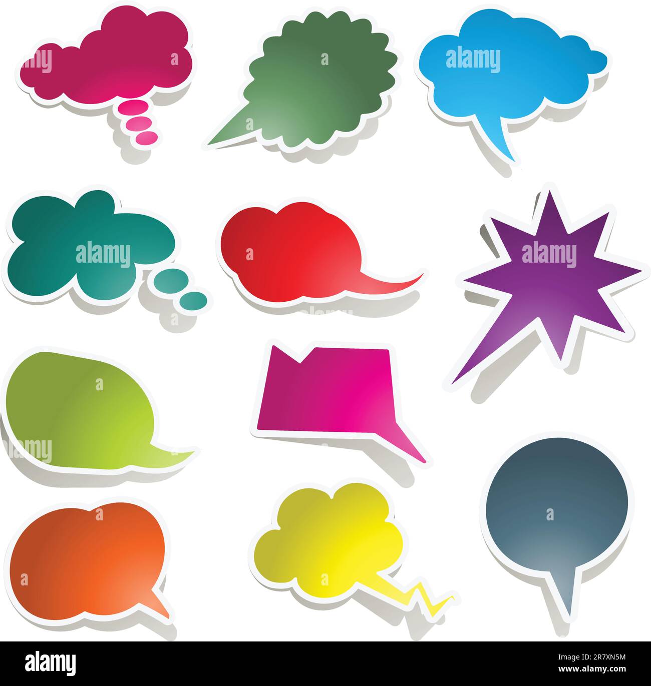 Large collection of brightly coloured speech bubbles Stock Vector Image ...
