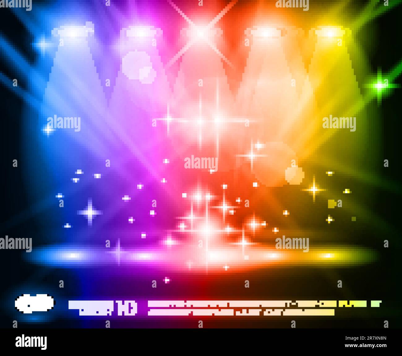 Magic Spotlights with Rainbow rays and glowing effect for people or ...