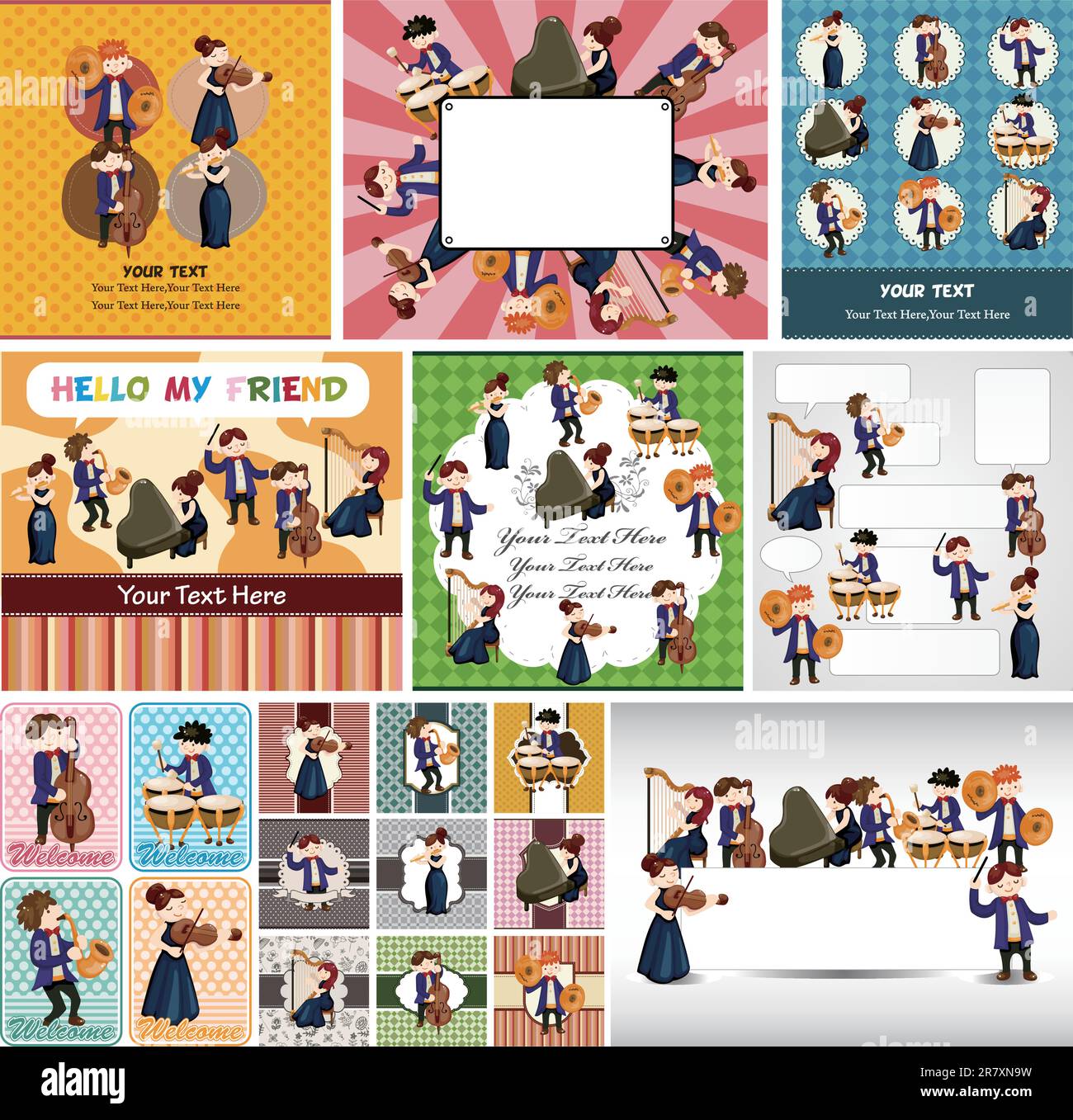 orchestra music player card Stock Vector Image & Art - Alamy