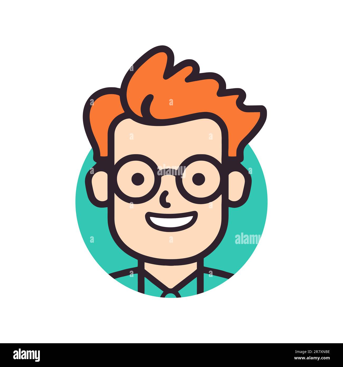 Male character avatar with glasses. Modern colorful flat style. Male ...