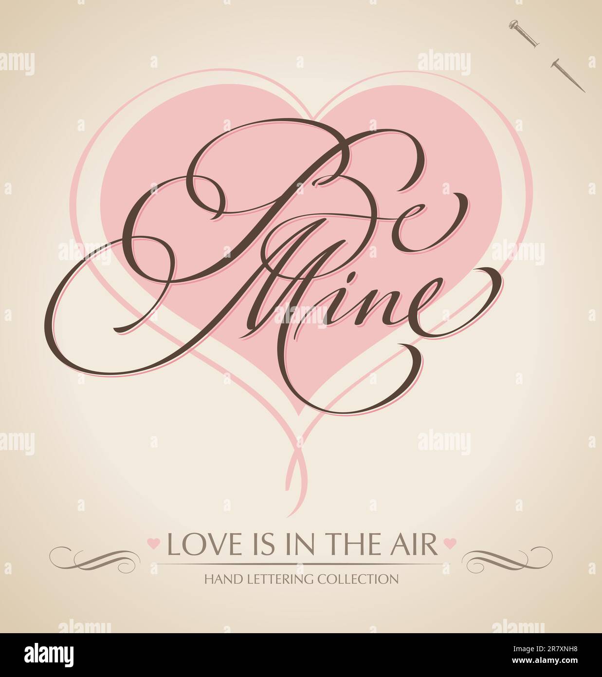 'Be Mine' hand lettering - handmade calligraphy; scalable and editable ...