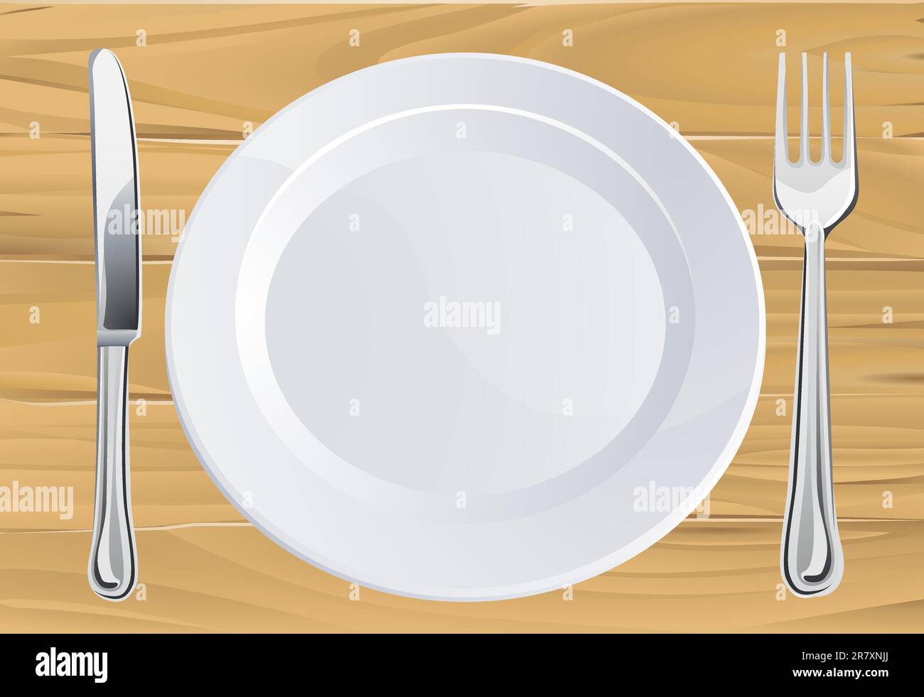 White plate on rustic Stock Vector Images - Alamy