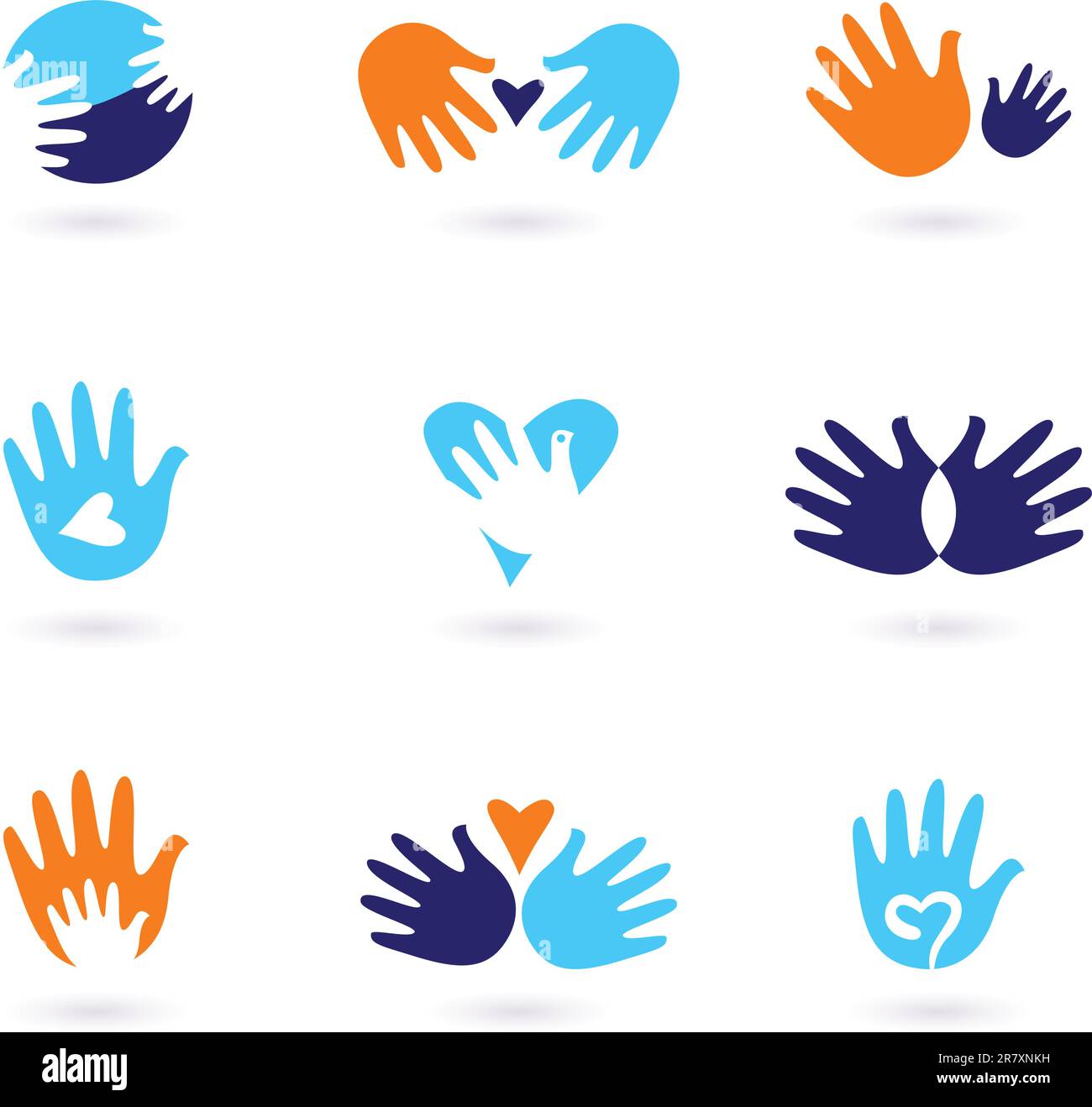 Love and friendship icon set. Stylized Vector Illustration Stock Vector ...