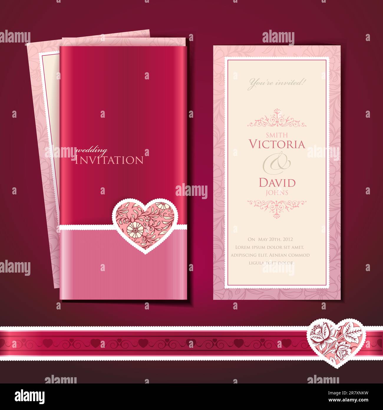 Wedding invitation card, vector template Stock Vector Image & Art - Alamy