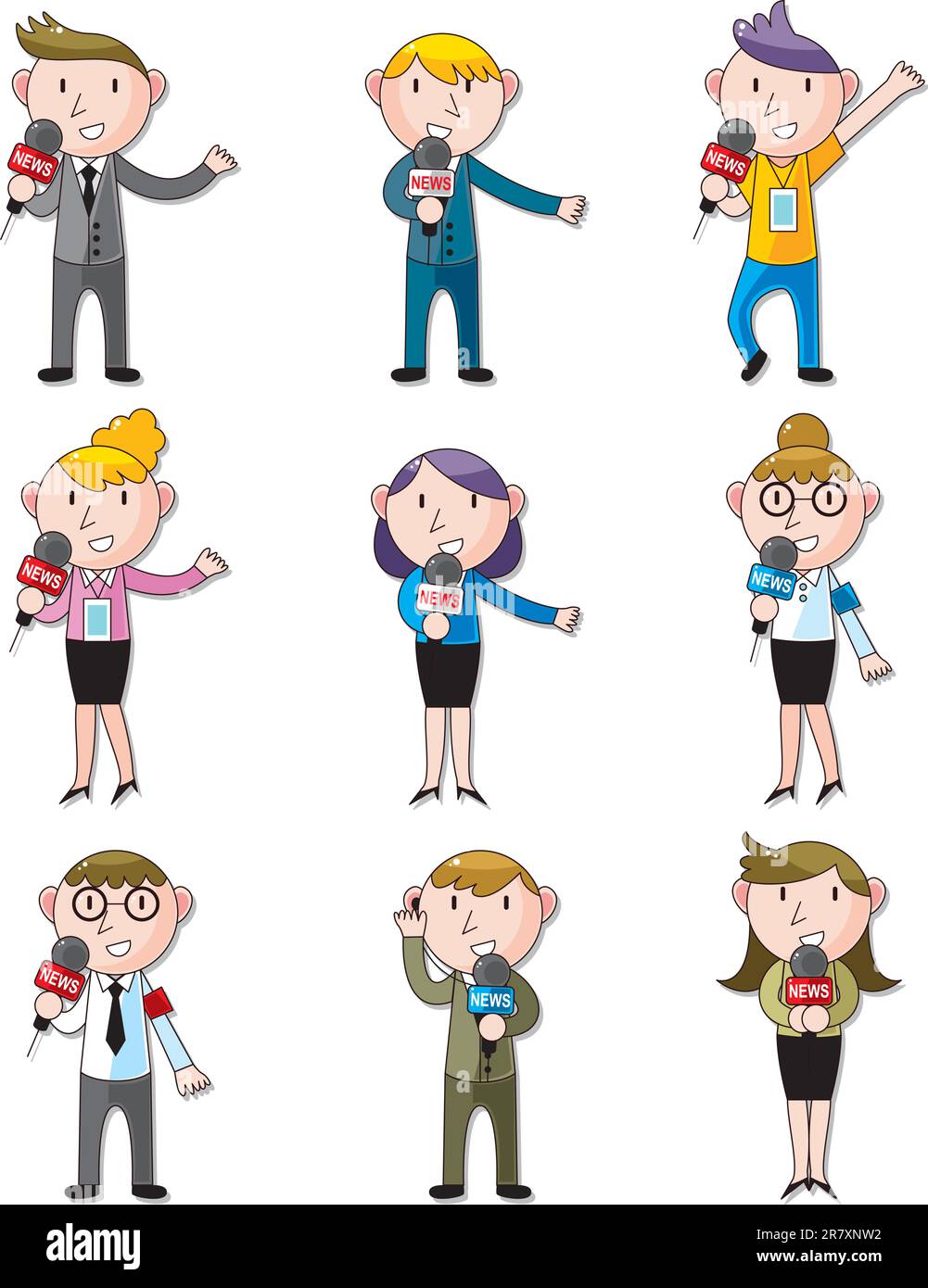 set of reporter people Stock Vector Image & Art - Alamy