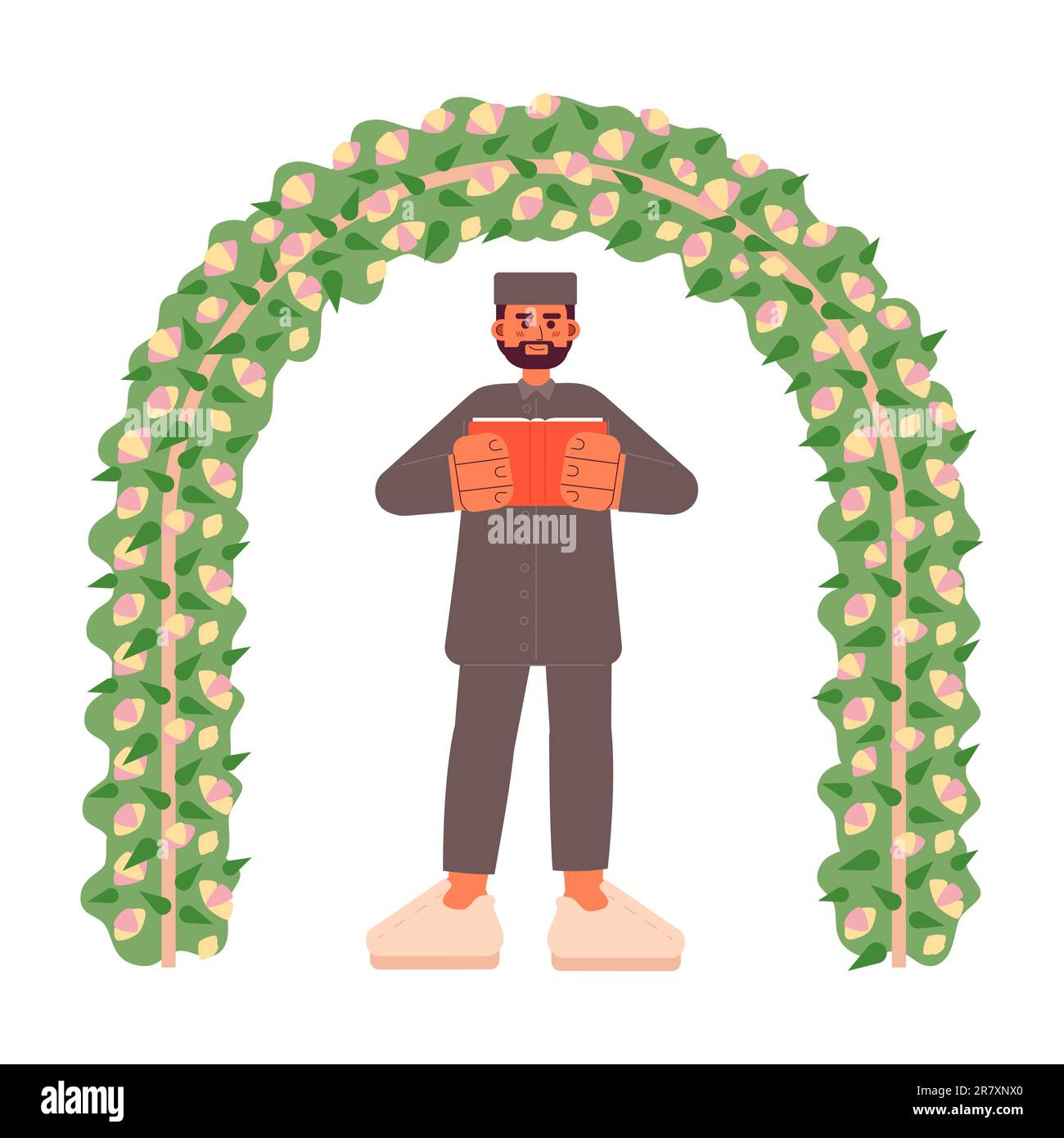 Nikah ceremony officiant flat concept vector spot illustration Stock ...