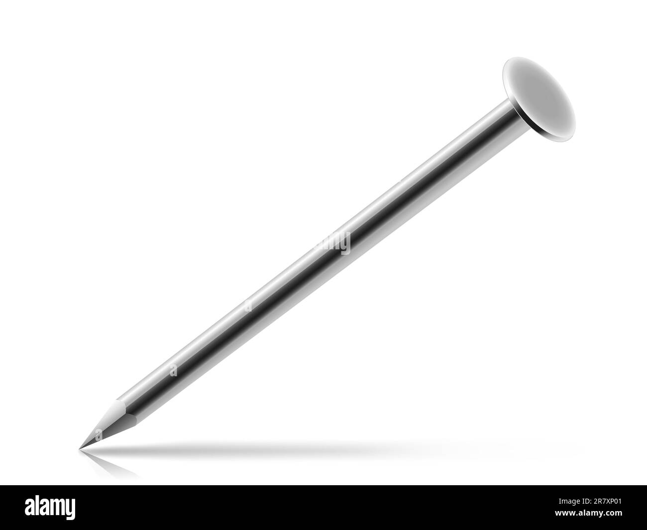 Steel nail on a white background Stock Vector Image & Art - Alamy