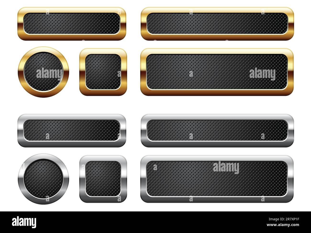 Metallic and golden buttons Stock Vector Image & Art - Alamy