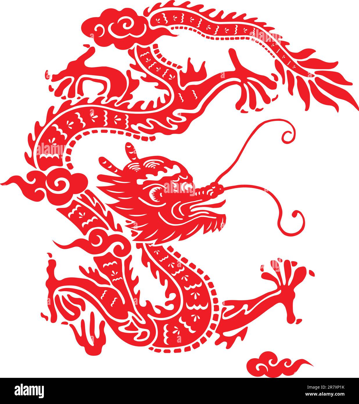 Traditional paper cut of a dragon Stock Vector Image & Art - Alamy