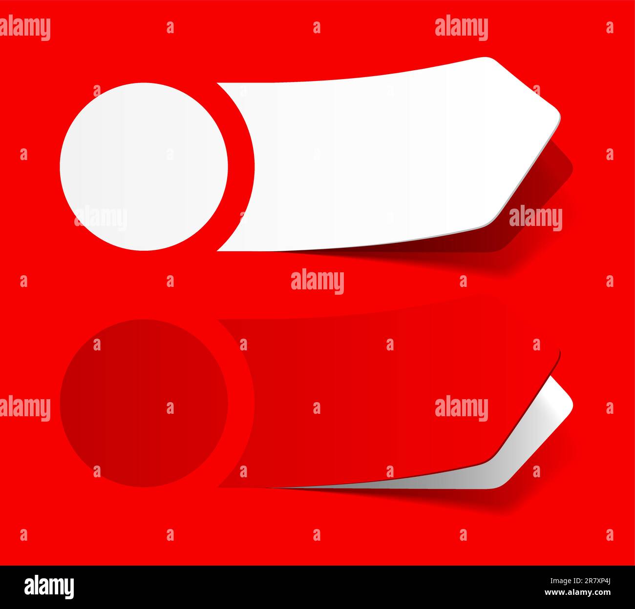 sticker realistic red collection set template scarlet choice label ...