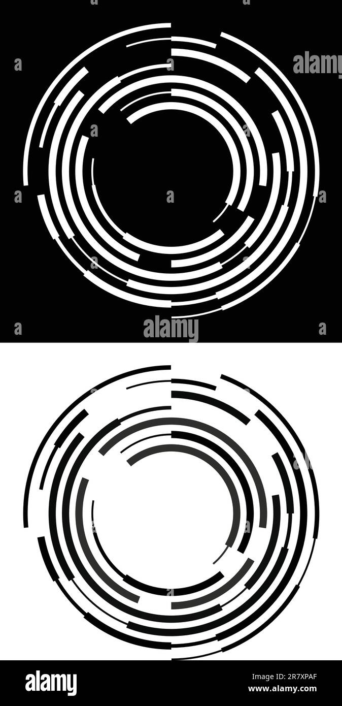 Abstract black and white broken circles Stock Vector Image & Art - Alamy