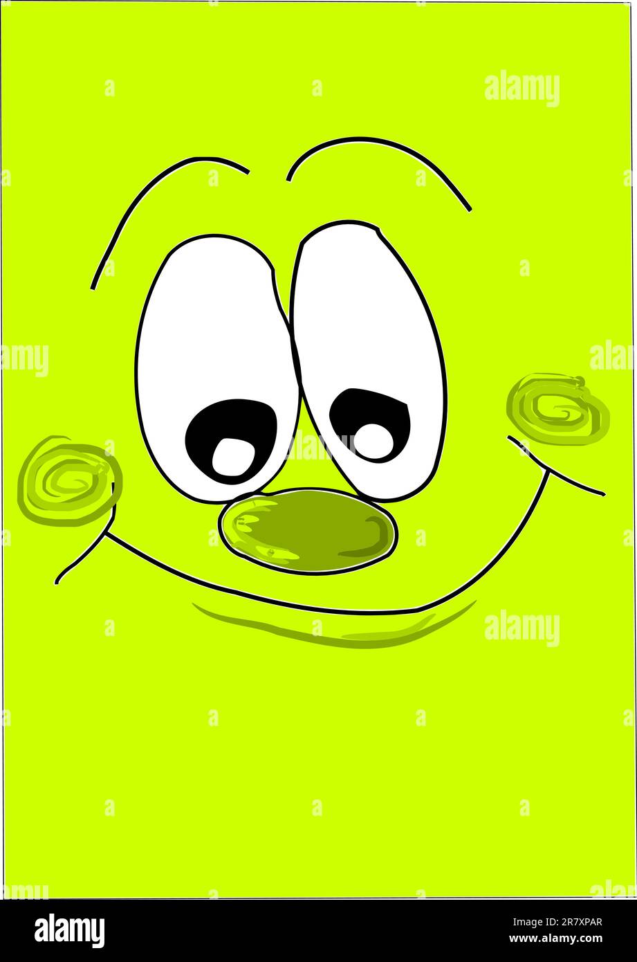 Heppy face on the green background Stock Vector Image & Art - Alamy