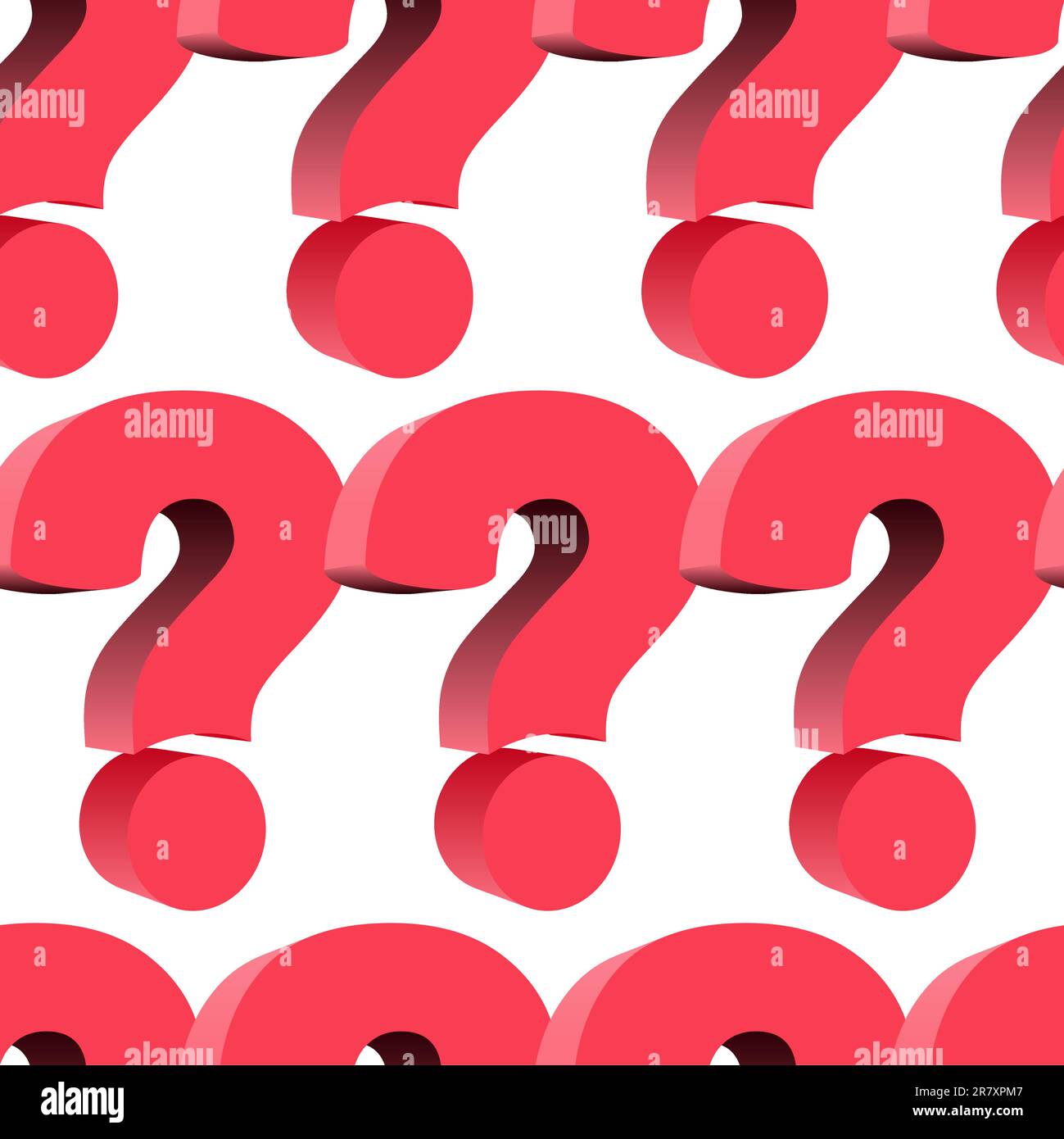 Abstract background with ornament from 3D red question marks. Seamless ...