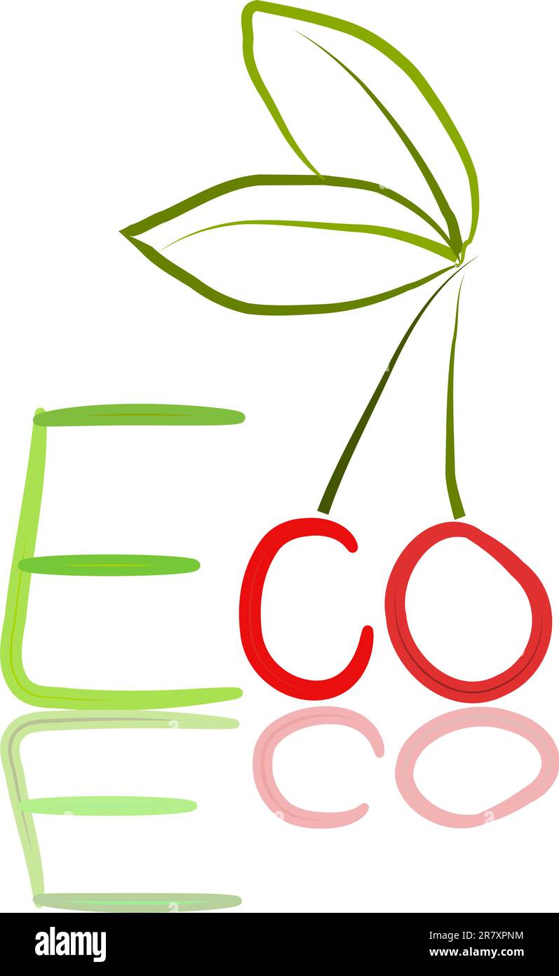 Red simple ecology red and green cherry Stock Vector Image & Art - Alamy