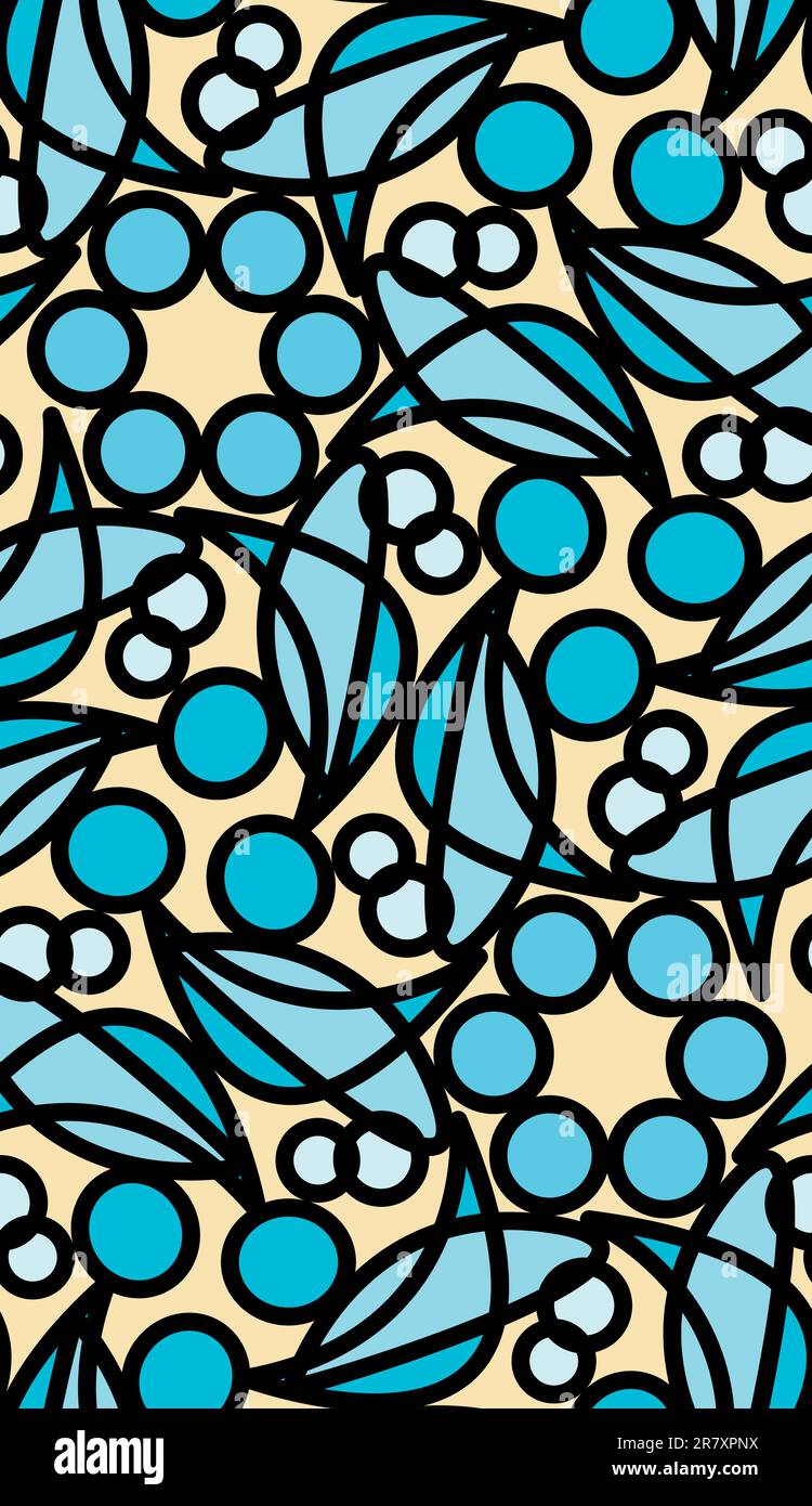 Seamless wallpaper pattern of blue shells and circles Stock Vector ...