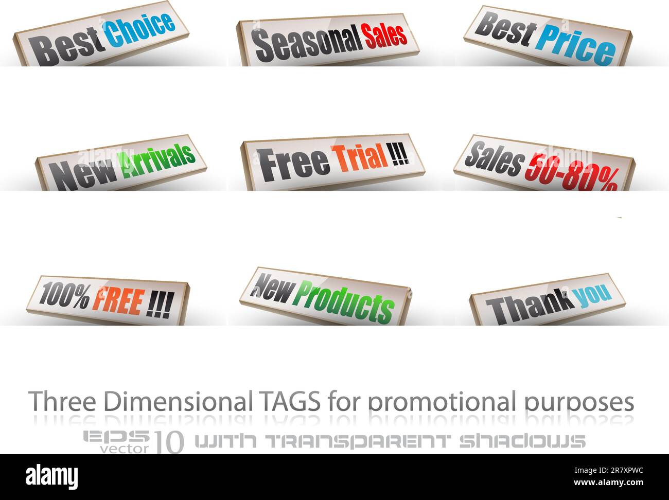 Set of threedimentional panels for products promotion. Delicate colours ...