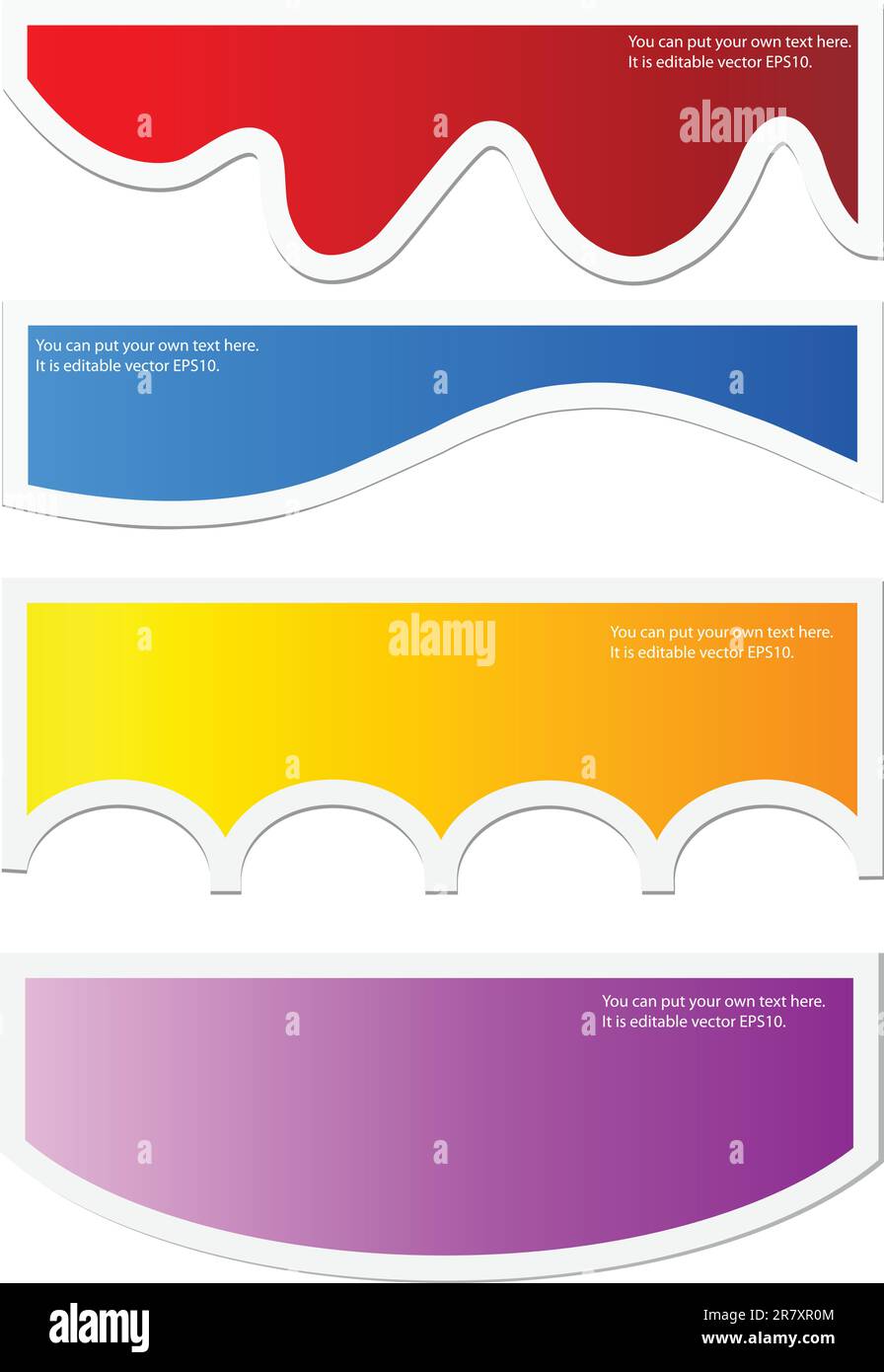 Vector colorful bubbles or labels for speech isolaton over white ...