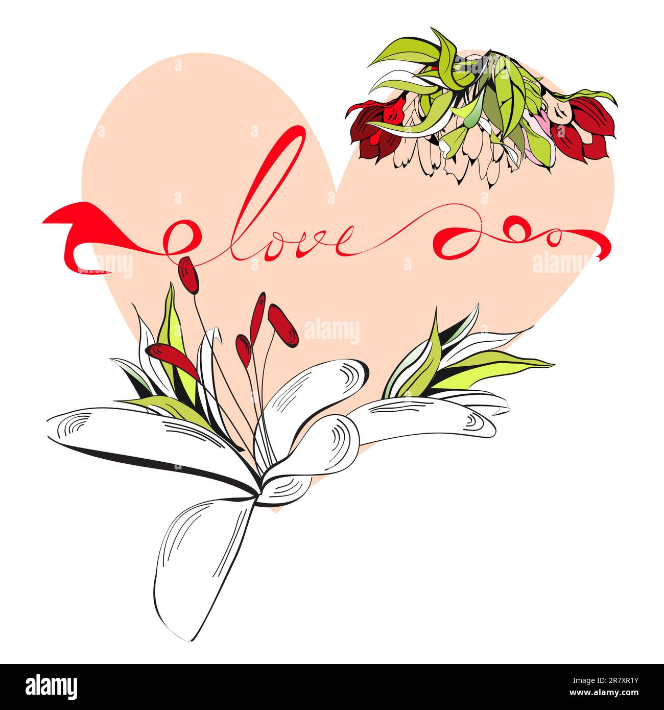 Love heart inscription Stock Vector Images - Alamy
