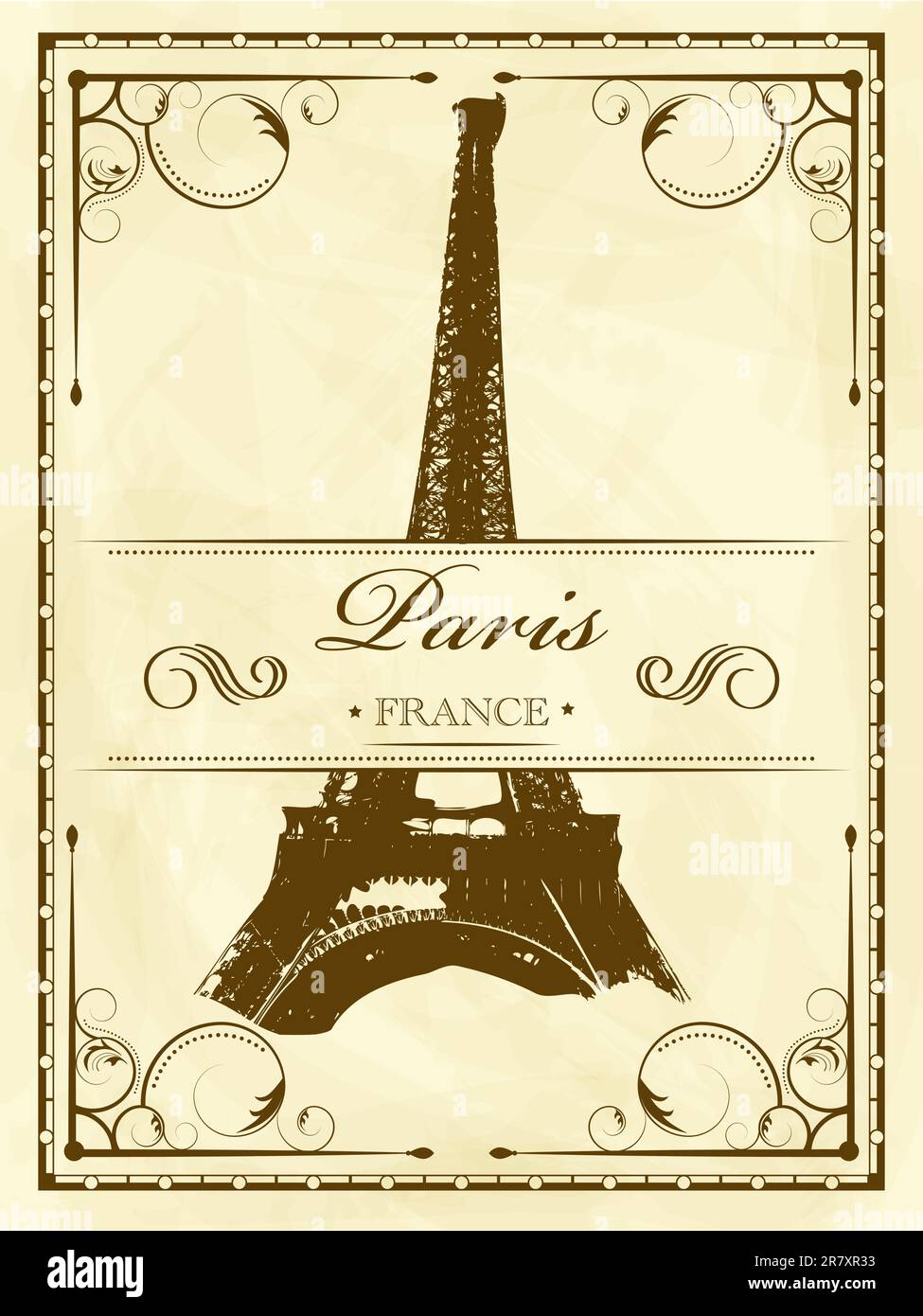 Paris vintage travel poster Stock Vector Images - Alamy