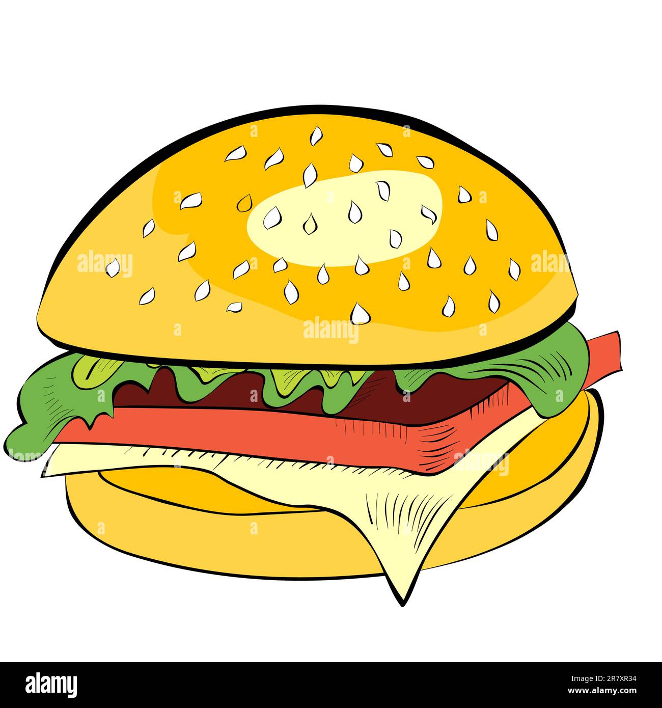 Hamburger on green background Stock Vector Images - Alamy