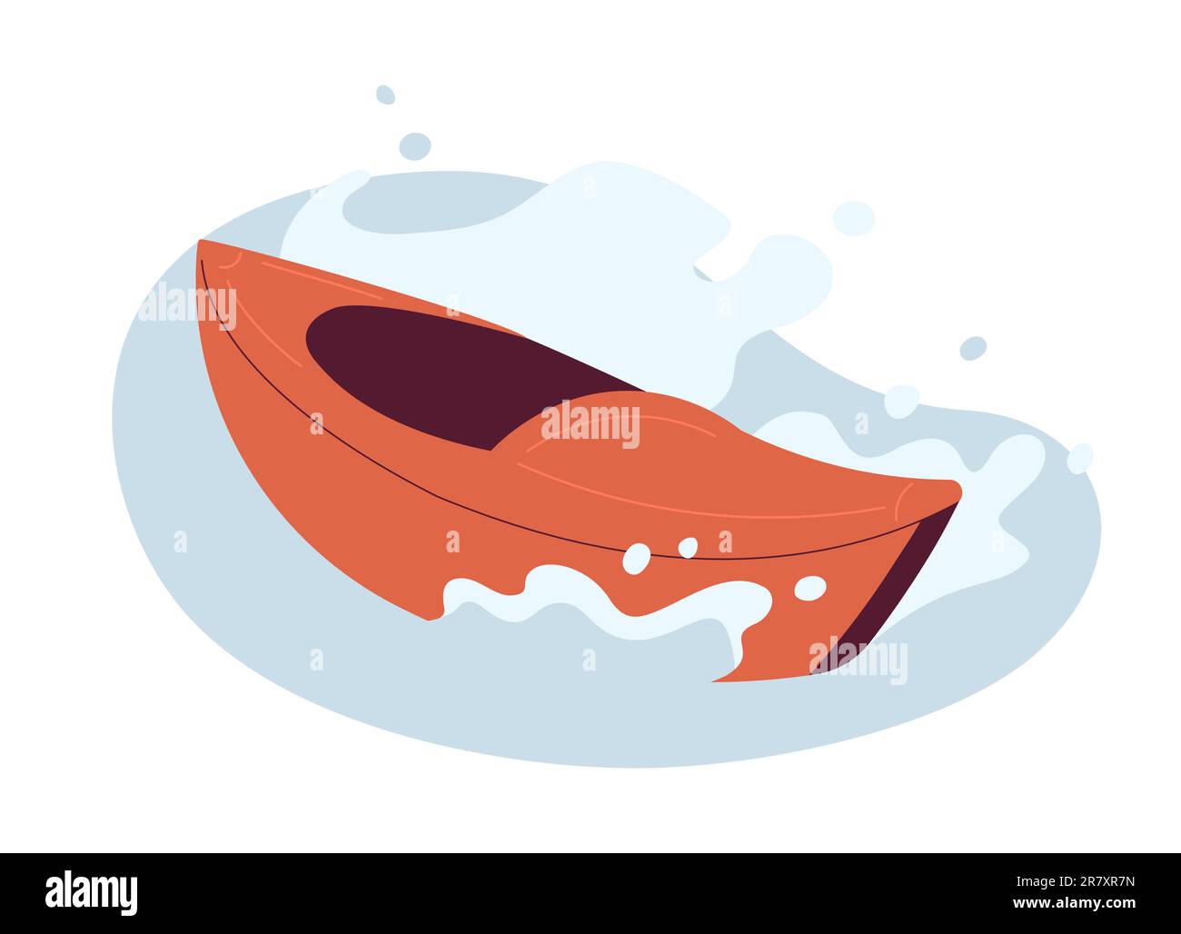 River Kayak Semi Flat Colour Vector Object Stock Vector Image And Art Alamy