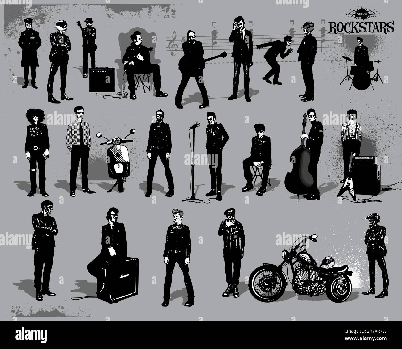 Rock stars on stage Stock Vector Images - Alamy