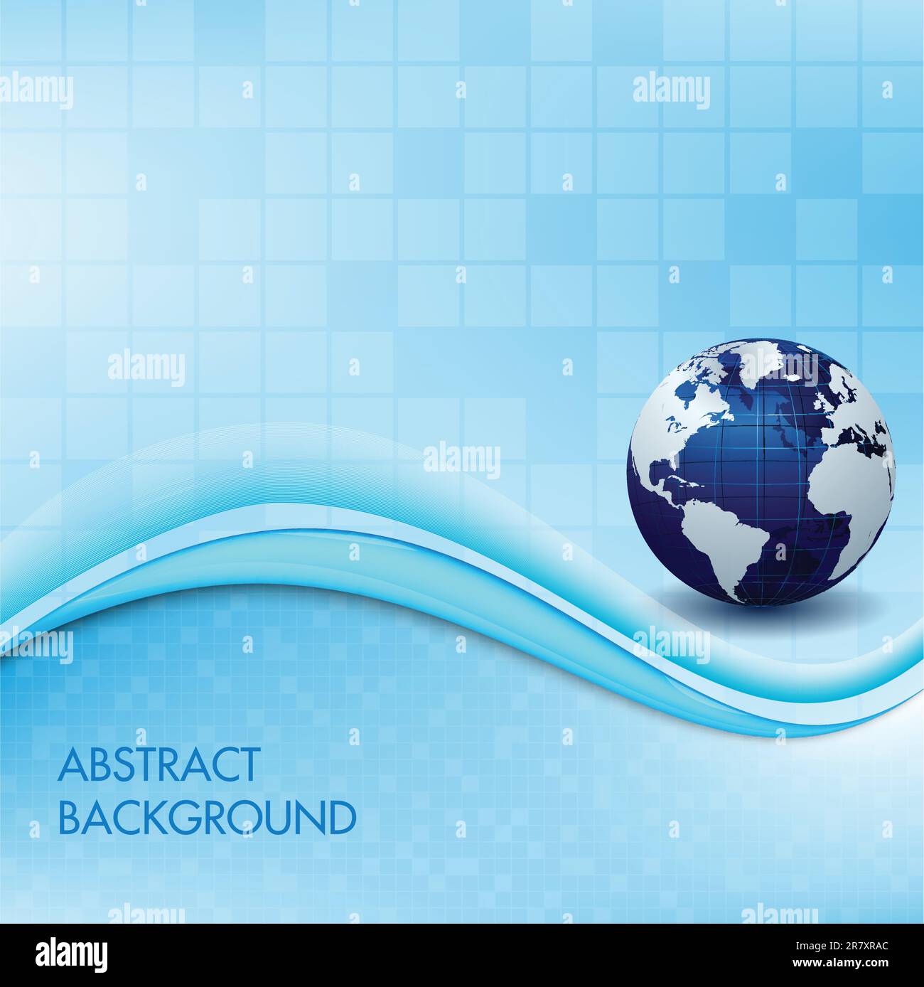 Blue Gradient Globe on Blue Background, Created Wave in Mesh Tool ...