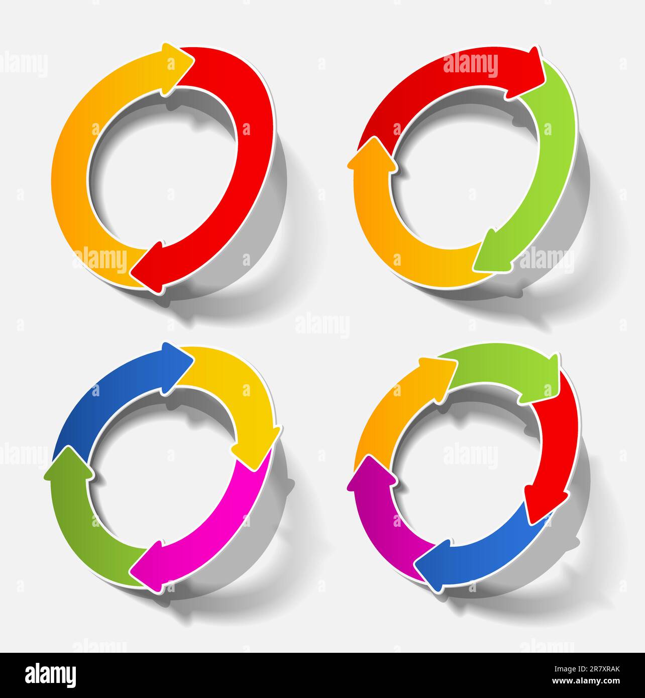 arrow circle circular cycle diagram motion recycling realistic shadow ...